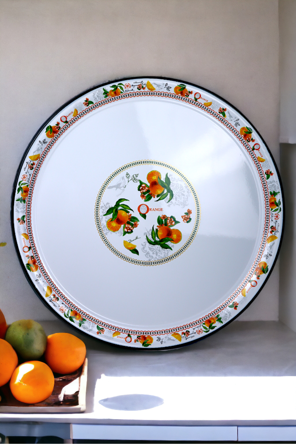 İnci Emaye 60 No Emaye Sini Sofra, Yemek Sunum Tepsi, Yer Sofrası Çinko ...