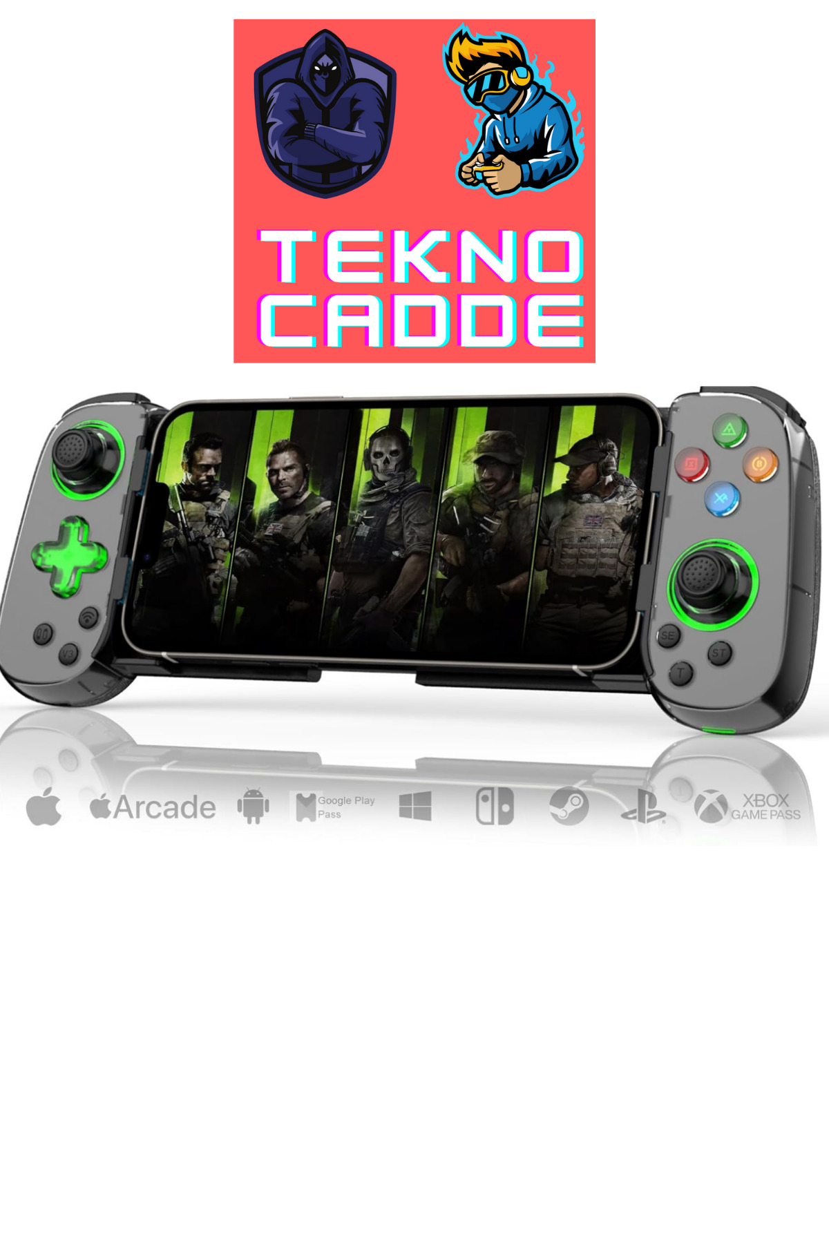 beboncool D7 iPhone-Android/Tablet/Telefon/Geforce NOW/GAMEPASS Kablosuz Akıllı Telefon Gamepad ...