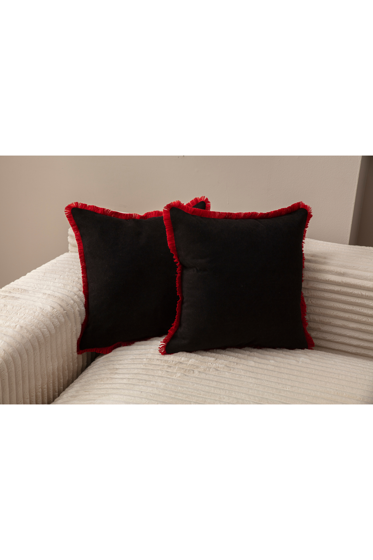 Ottoson SİYAH RENGİ SAÇAKLI TEK RENK 43X43 KIRLENT KILIFI Fiyatı ...