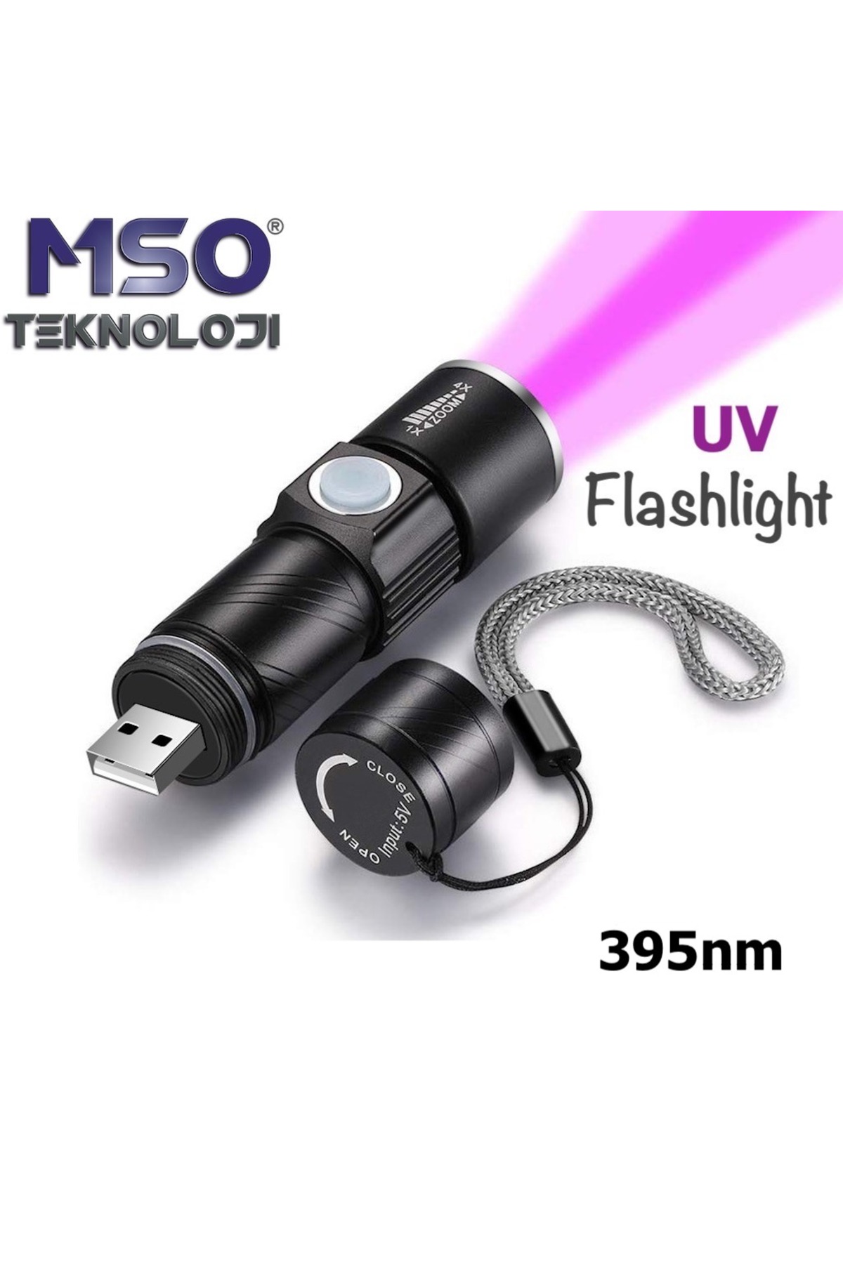 MSO TEKNOLOJİ Ultraviyole USB Şarjlı 395nm Değerli Taş & Epoksi Led Fener - Fiyatı, Yorumları