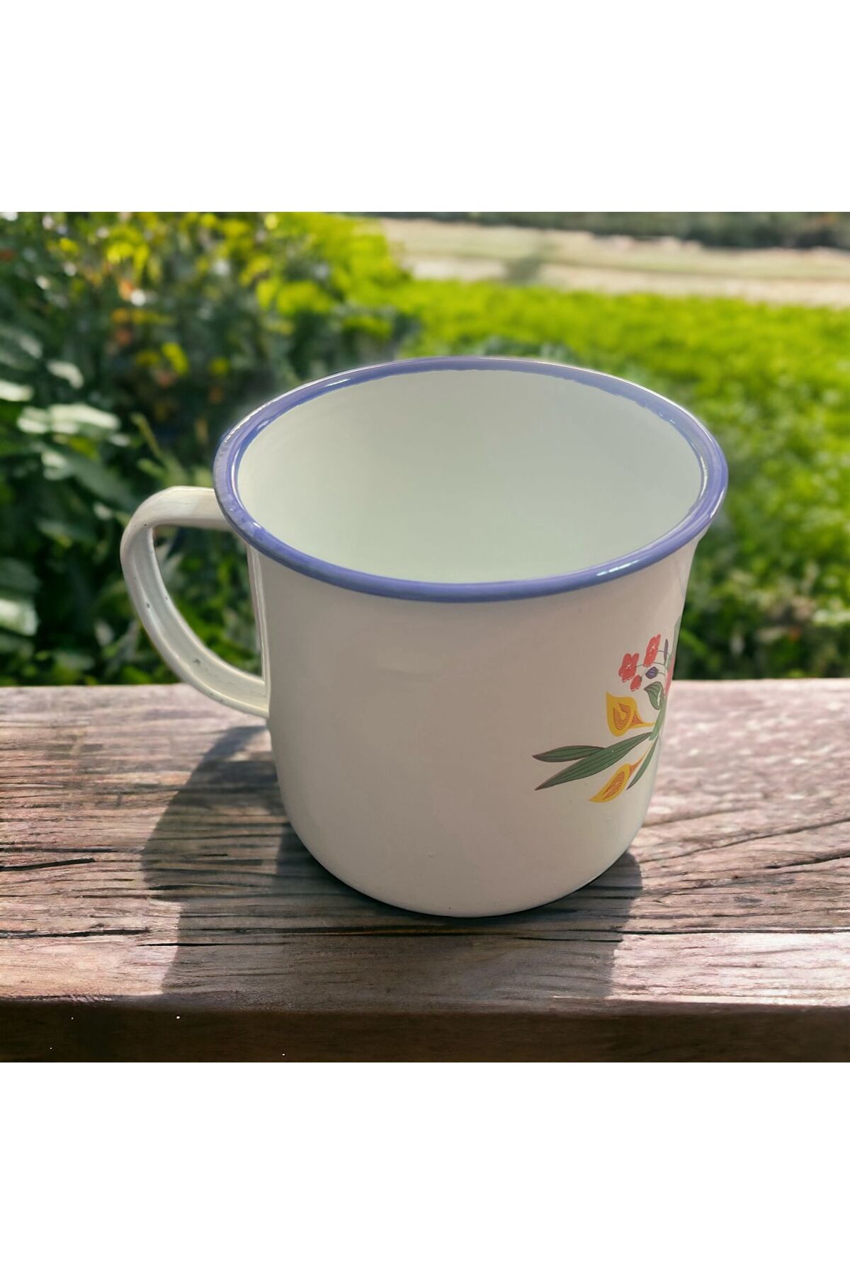 ÖY ELİSAM Çinko Kulplu Kupa Emaye Maşafa Kamp Ve Türk Fincanı 1 Litre ...