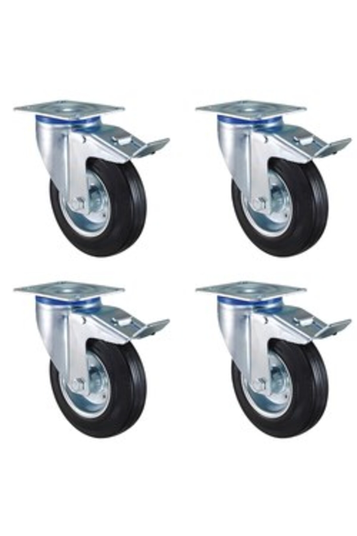 Kama Kauçuk Dolgu Lastik Sanayi Tekeri 4'lü Frenli Tekerlek - 150 mm ...