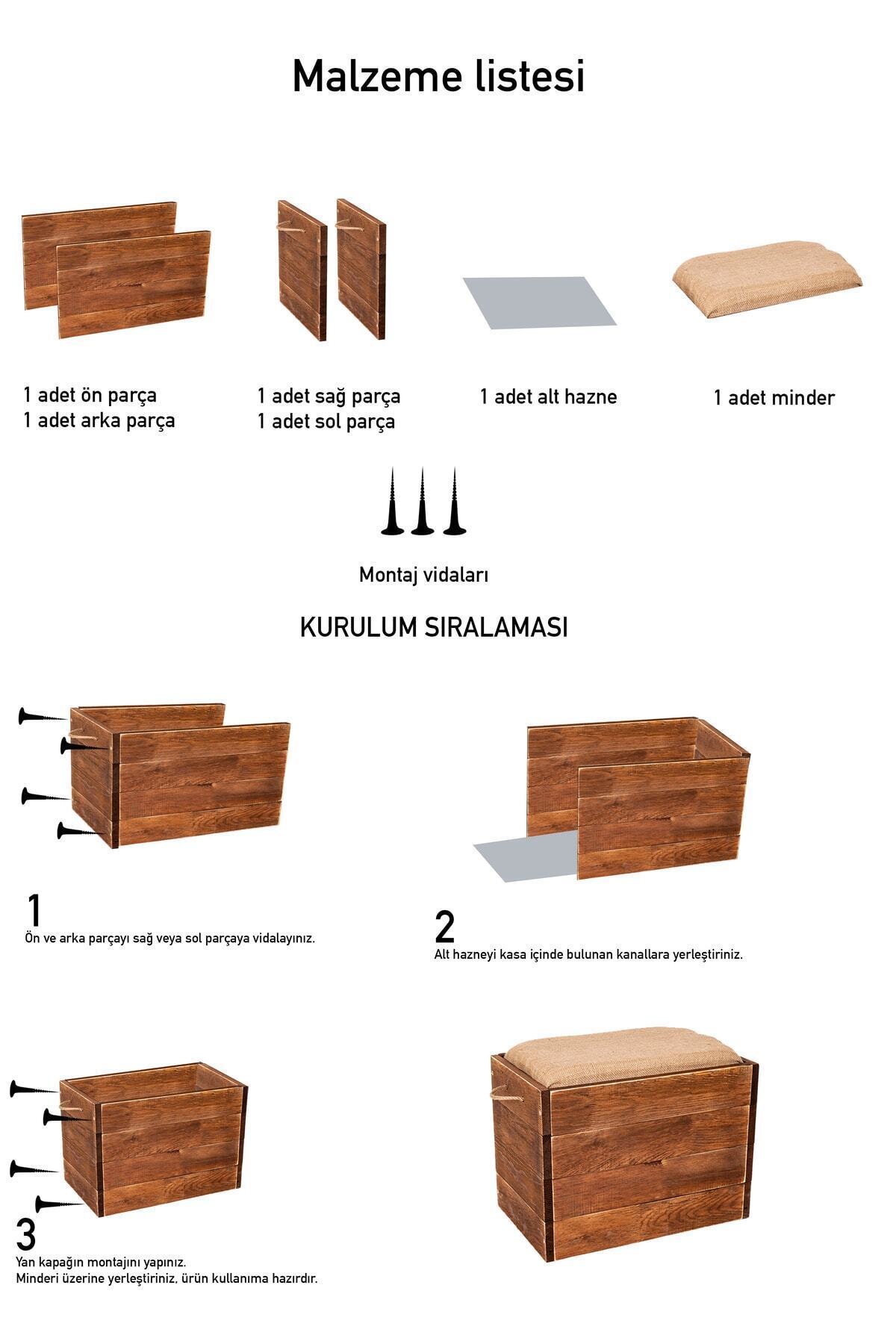 teknotrust Sandıklı Puf Bank Ahşap Puf Sandalye Puf Koltuk 5080 Fiyatı ...