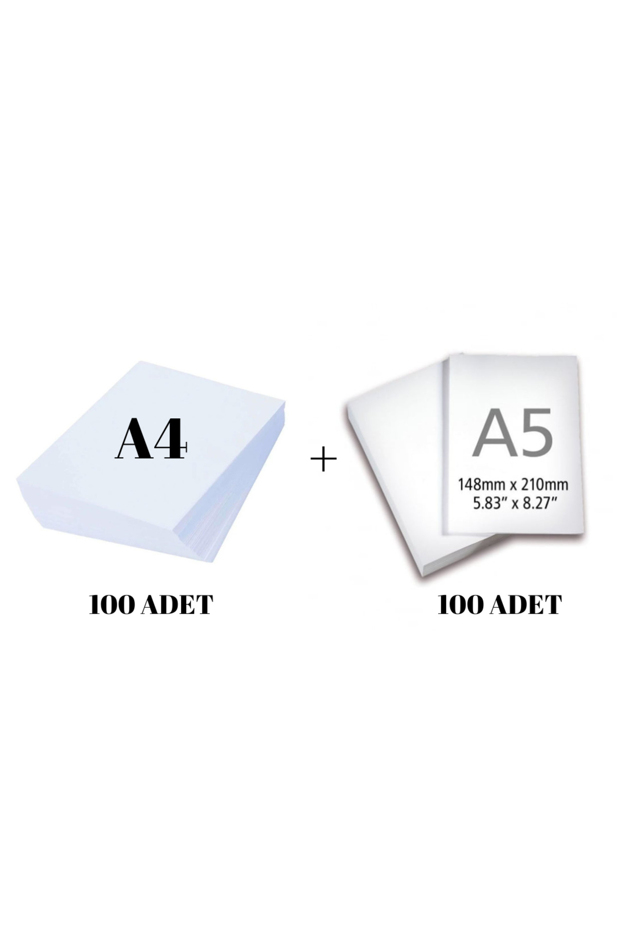 FelicitaJwls A4 BEYAZ FOTOKOBİ KAĞIDI 100 ADET + A5 BEYAZ FOTOKOBİ ...