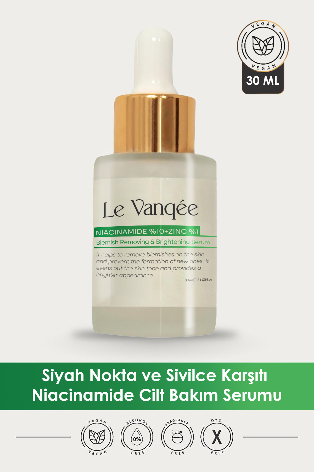 Le Vanqee Siyah Nokta Sivilce Akne Ve Leke Karşıtı Niacinamide %10 ...