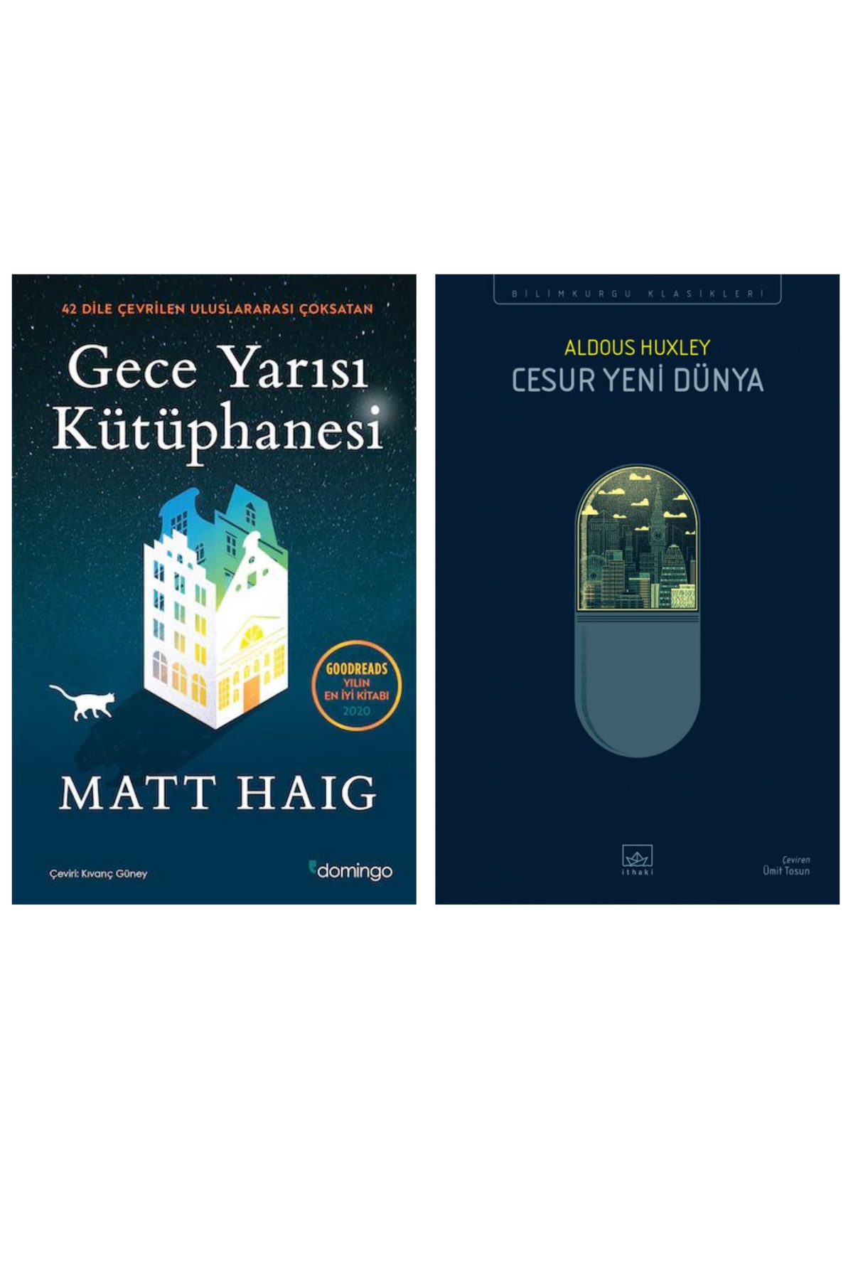 İthaki Yayınları Gece Yarısı Kütüphanesi(Matt Haig)+ Cesur Yeni Dünya ...