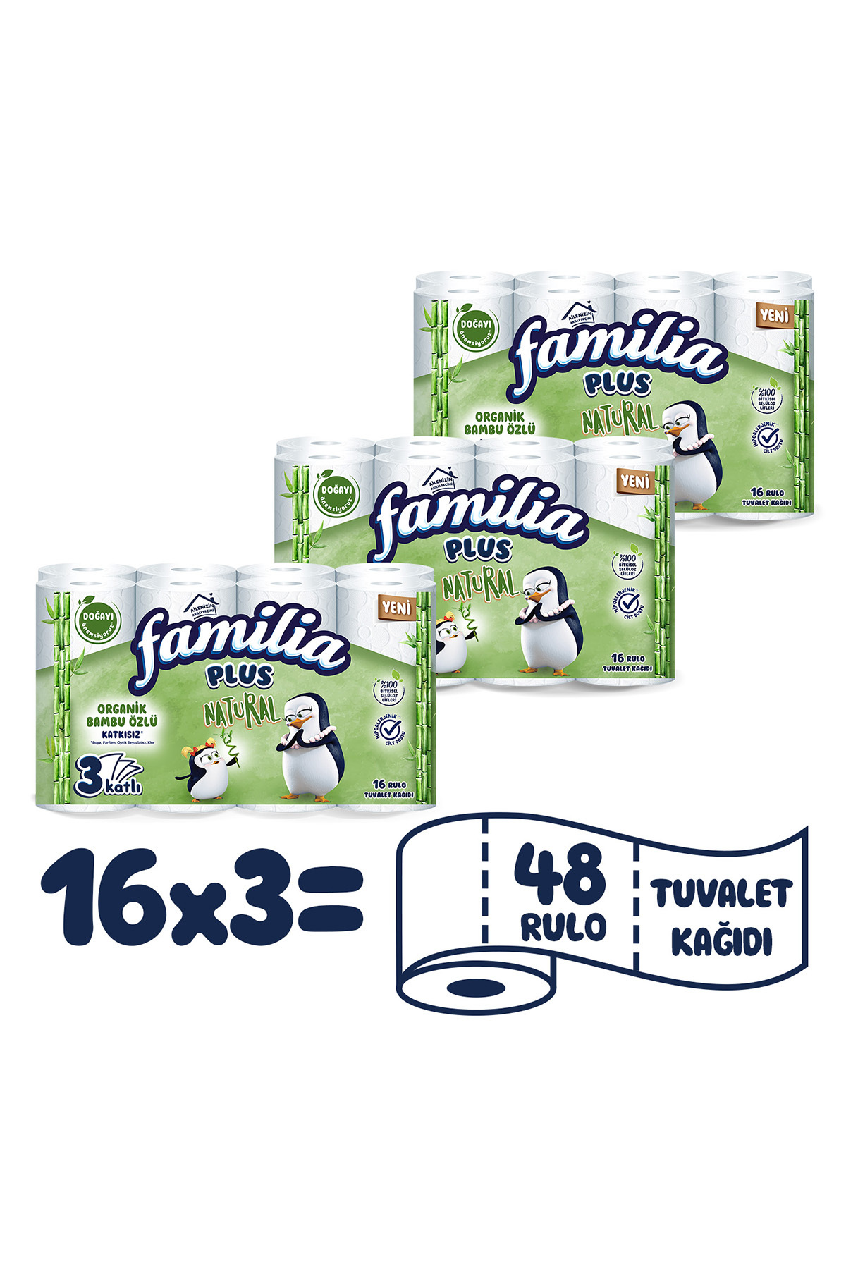 Familia Plus Natural Tuvalet Kağıdı 48 Rulo (16 RULO X 3 PAKET) Fiyatı ...