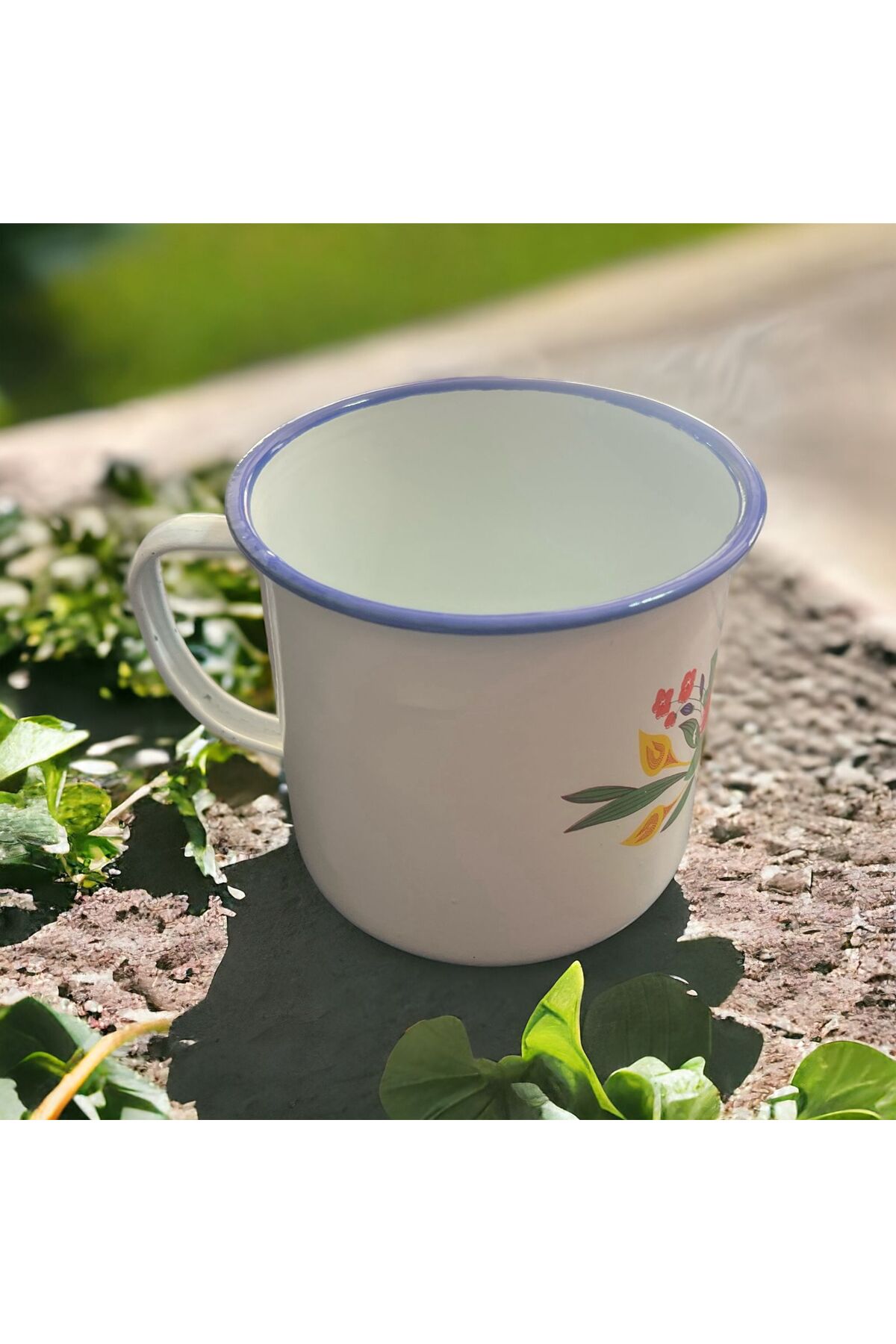 ÖY ELİSAM Çinko Kulplu Kupa Emaye Maşafa Kamp Ve Türk Fincanı 1 Litre ...