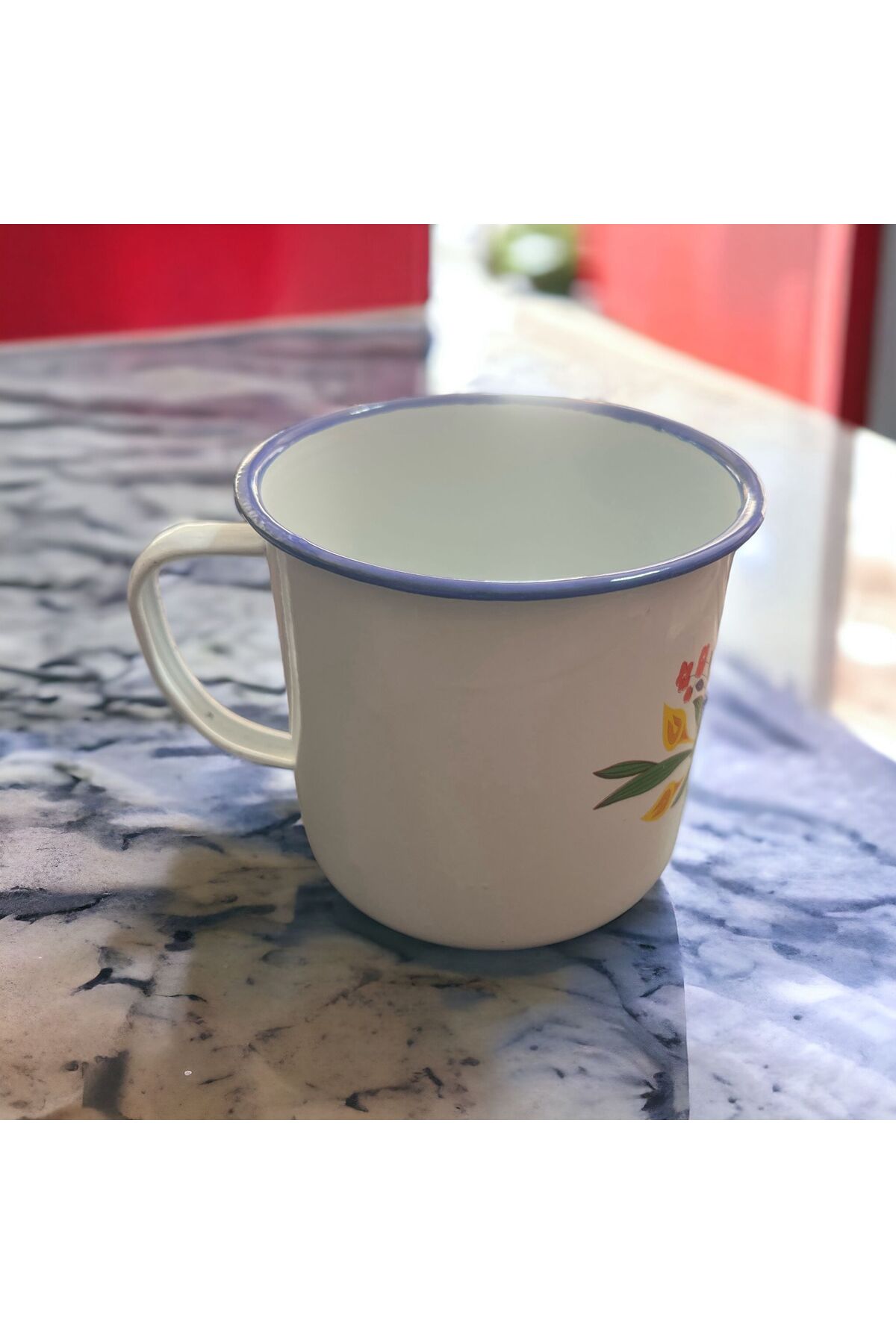 ÖY ELİSAM Çinko Kulplu Kupa Emaye Maşafa Kamp Ve Türk Fincanı 500 Ml 1 ...