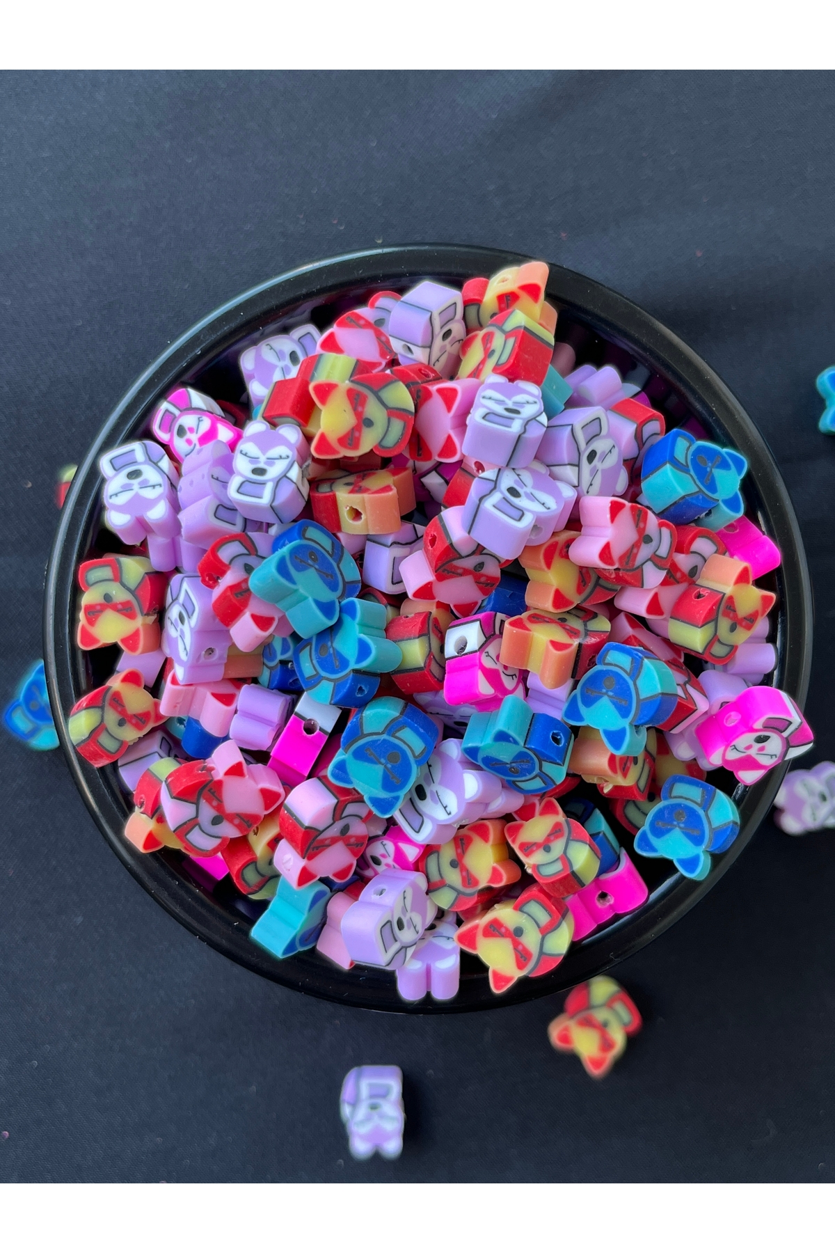 Bijumix Aksesuar 25 Adet 10 mm Karikatür Hayvan Figürlü Polimer Kil ...