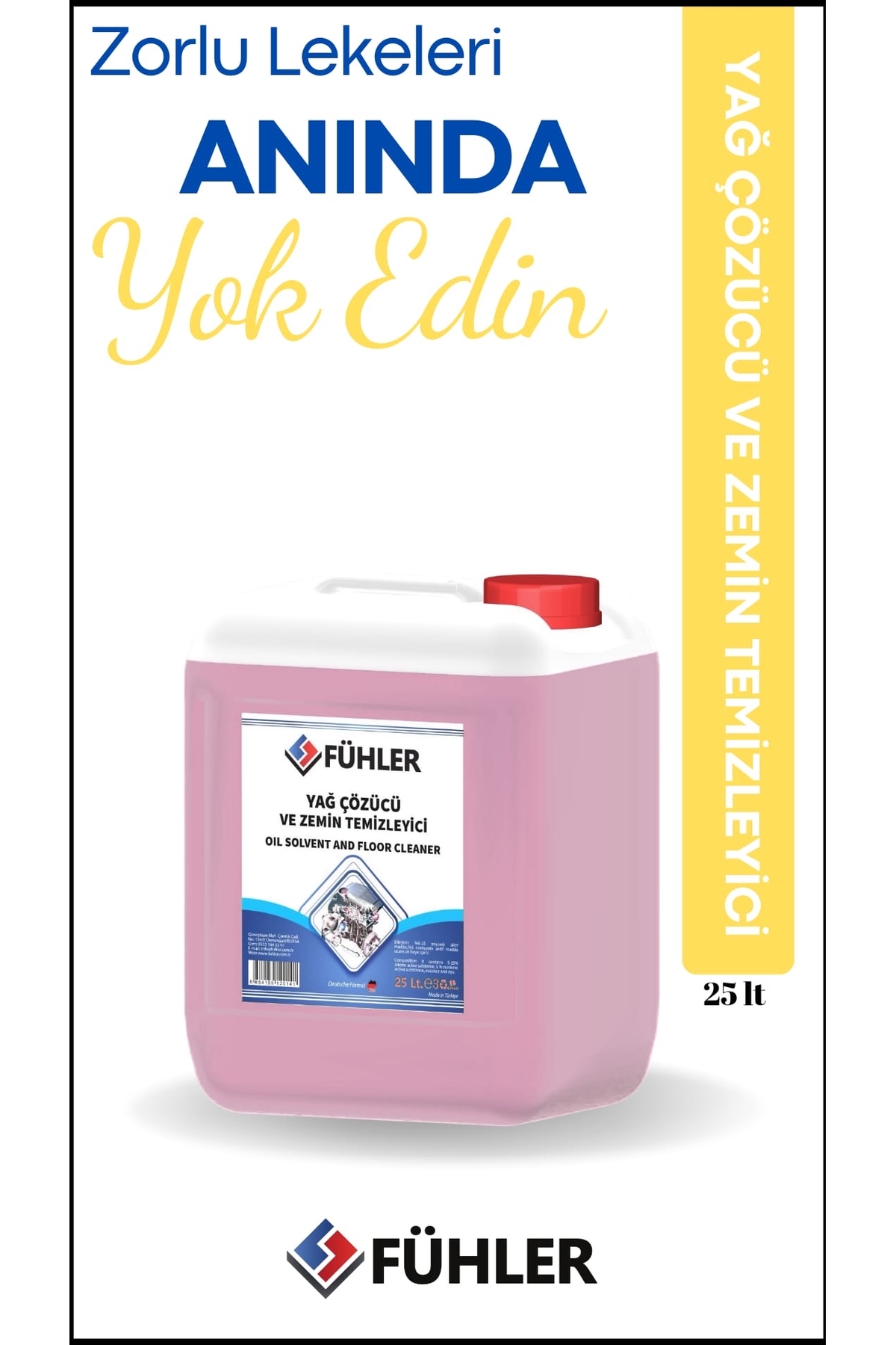 FUHLER Yağ Sökücü Ve Zemin Temizleyici Konsantre 25 Lt ( Kırmızı Motor ...