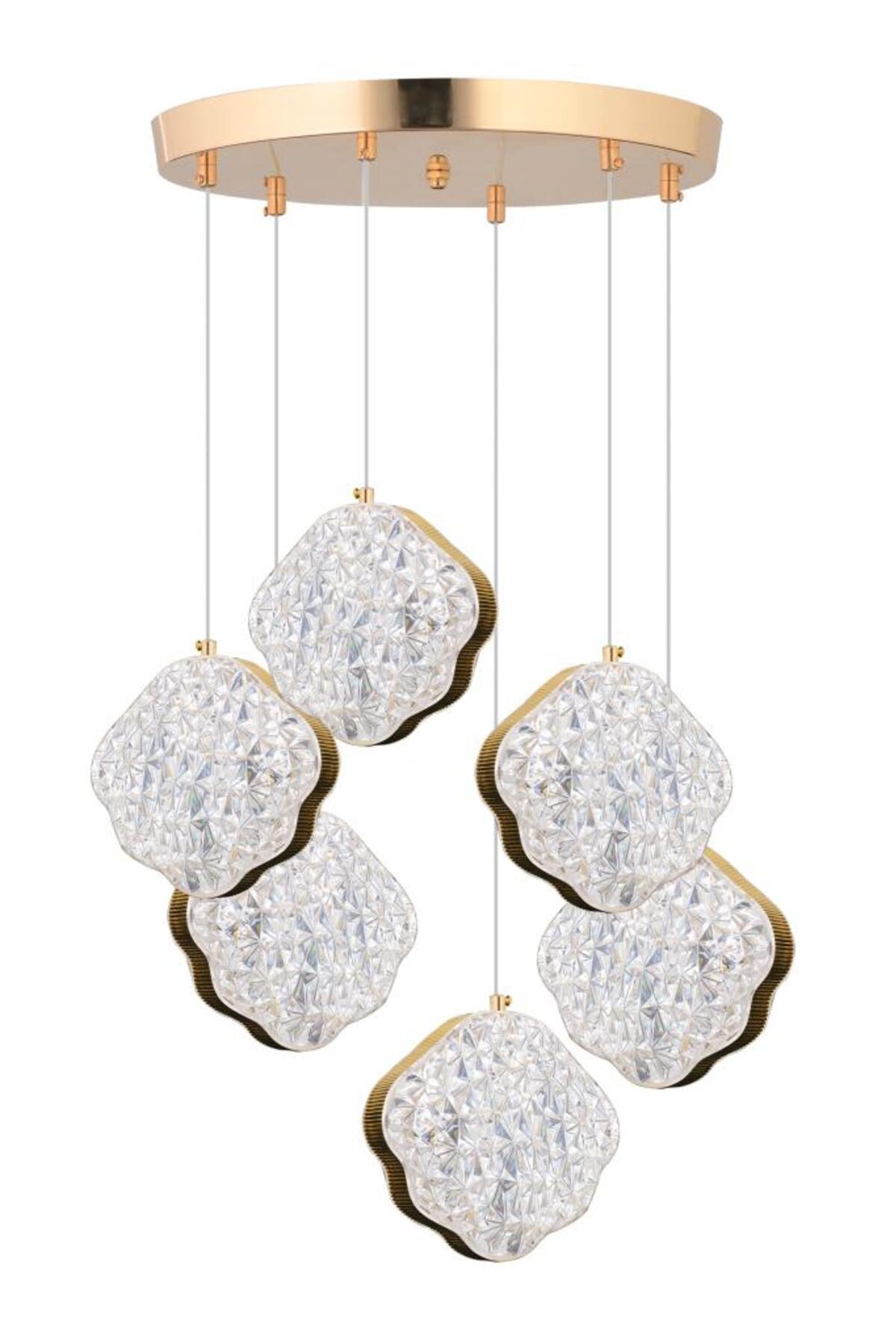 İstanbul Avize Midye 6'lı Gold Lüx Sarkıt Avize Fiyatı, Yorumları ...