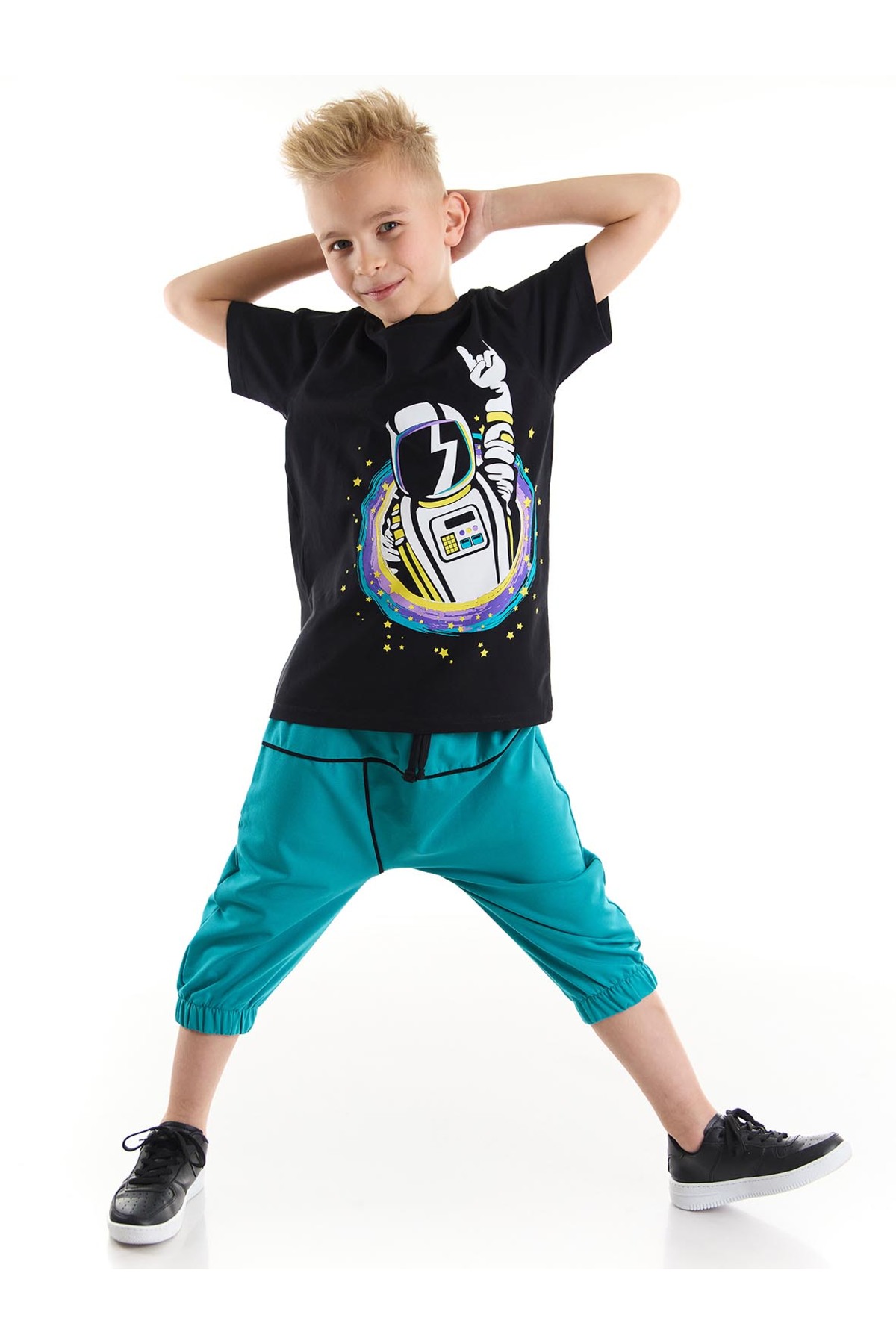 MSHB&G Astro Boy T-shirt Capri Shorts Set - Trendyol