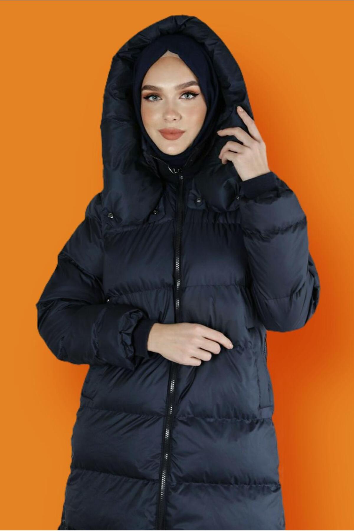 Alvina FERMUARLI KAPÜŞONLU ŞİŞME KABAN 90331 Fiyatı, Yorumları - Trendyol