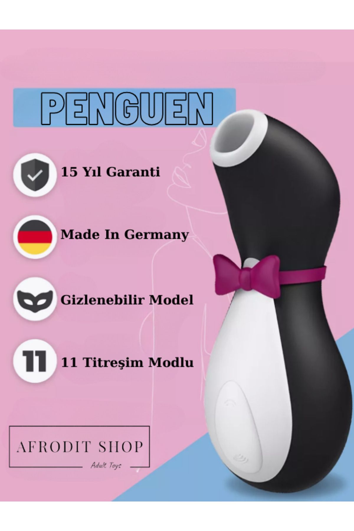 Afrodit Shop Klitoris Emiş Özellikli Titreşimli Penguen Vibratör Fiyatı