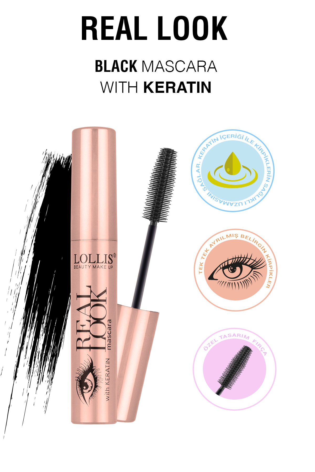Lollis Real Look Mascara With Keratin / Keratin Içerikli Real Look ...