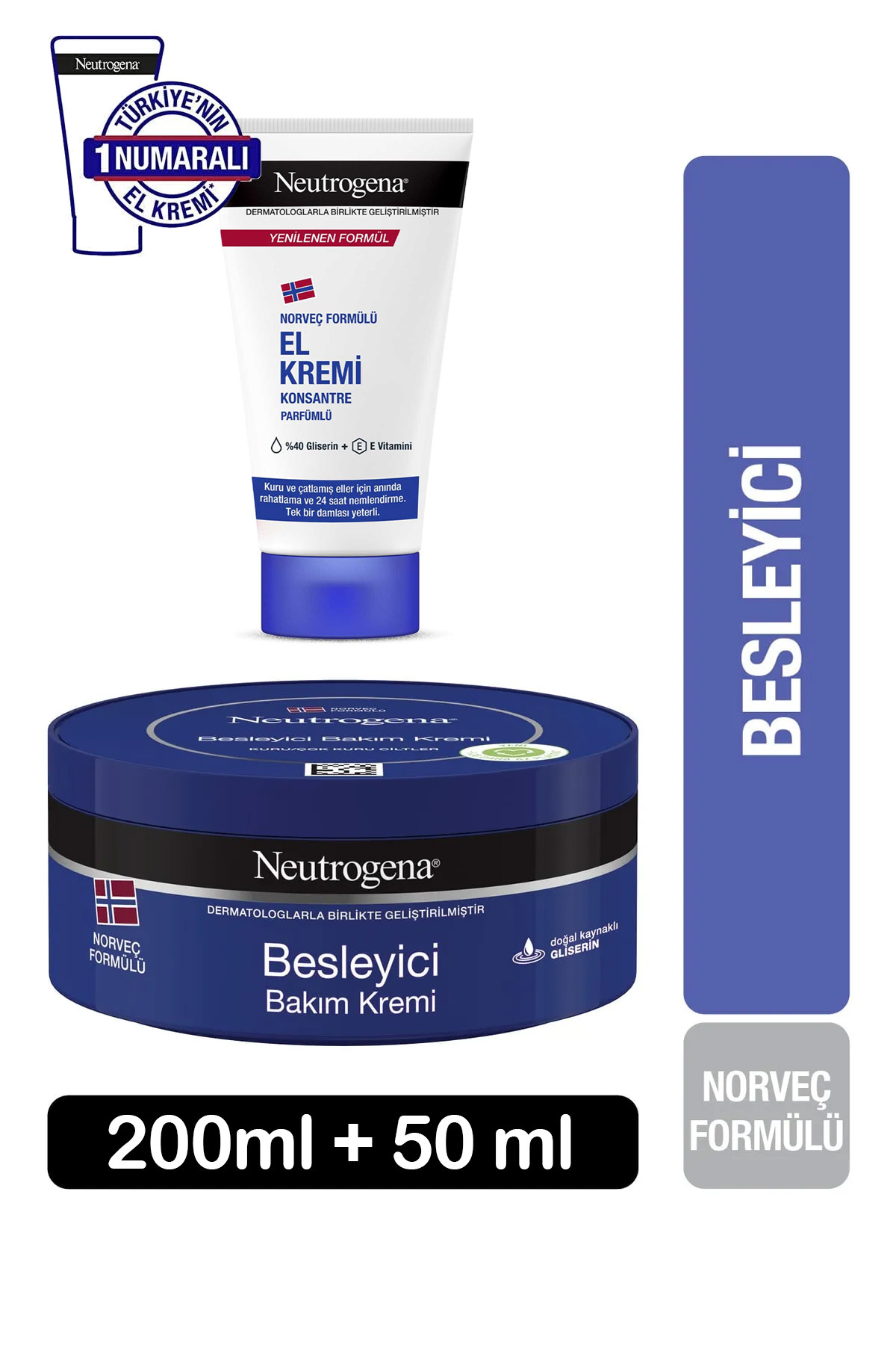 Neutrogena Norveç Formülü Besleyici Bakım Kremi 200 ml + El Kremi 50 ml ...