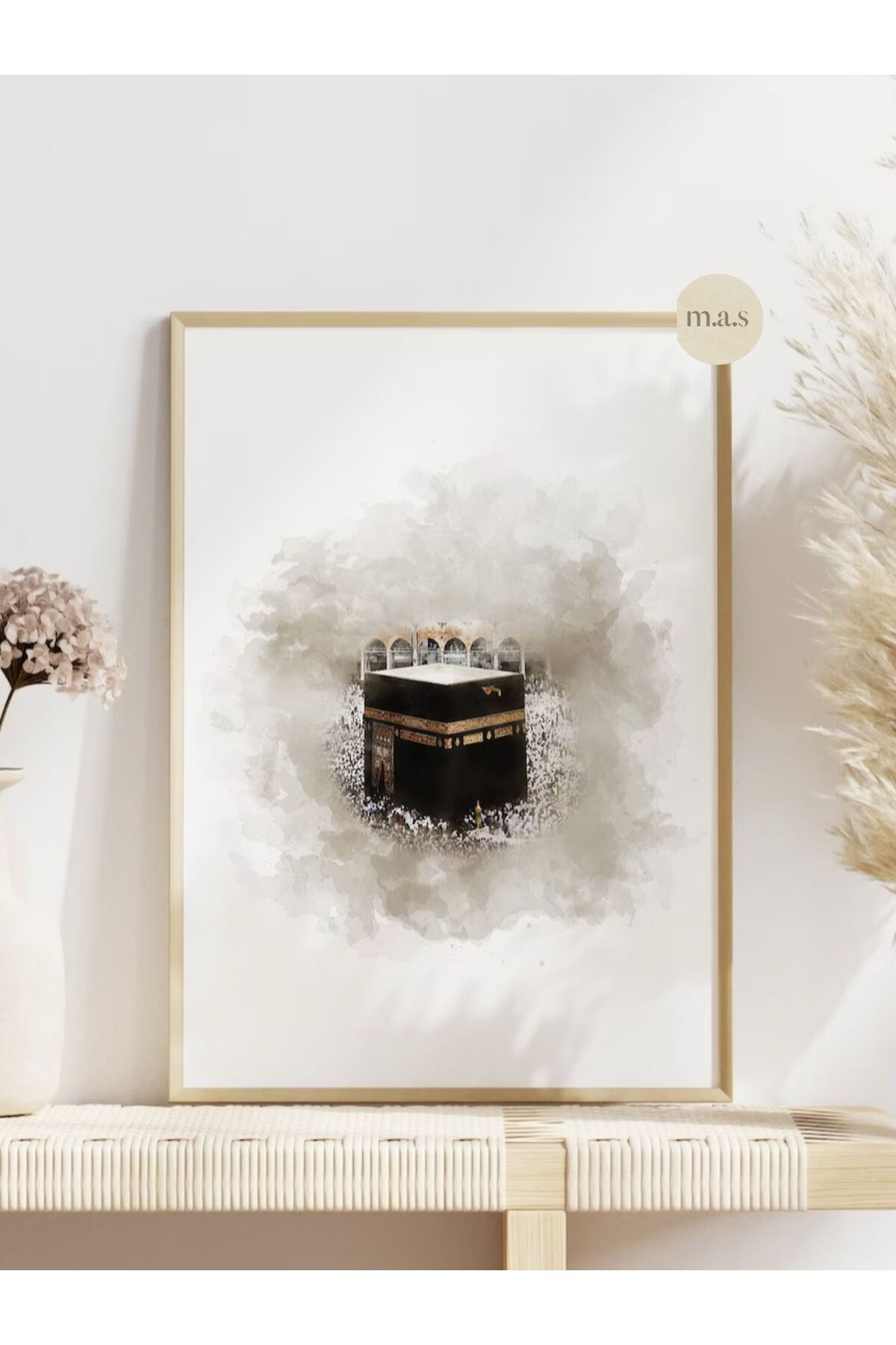 Himama Sanat Mescid-i Aksa- Mescid-i Nebi- Mescid-i Kabe 3'lü Sanatsal Watercolor Poster ...