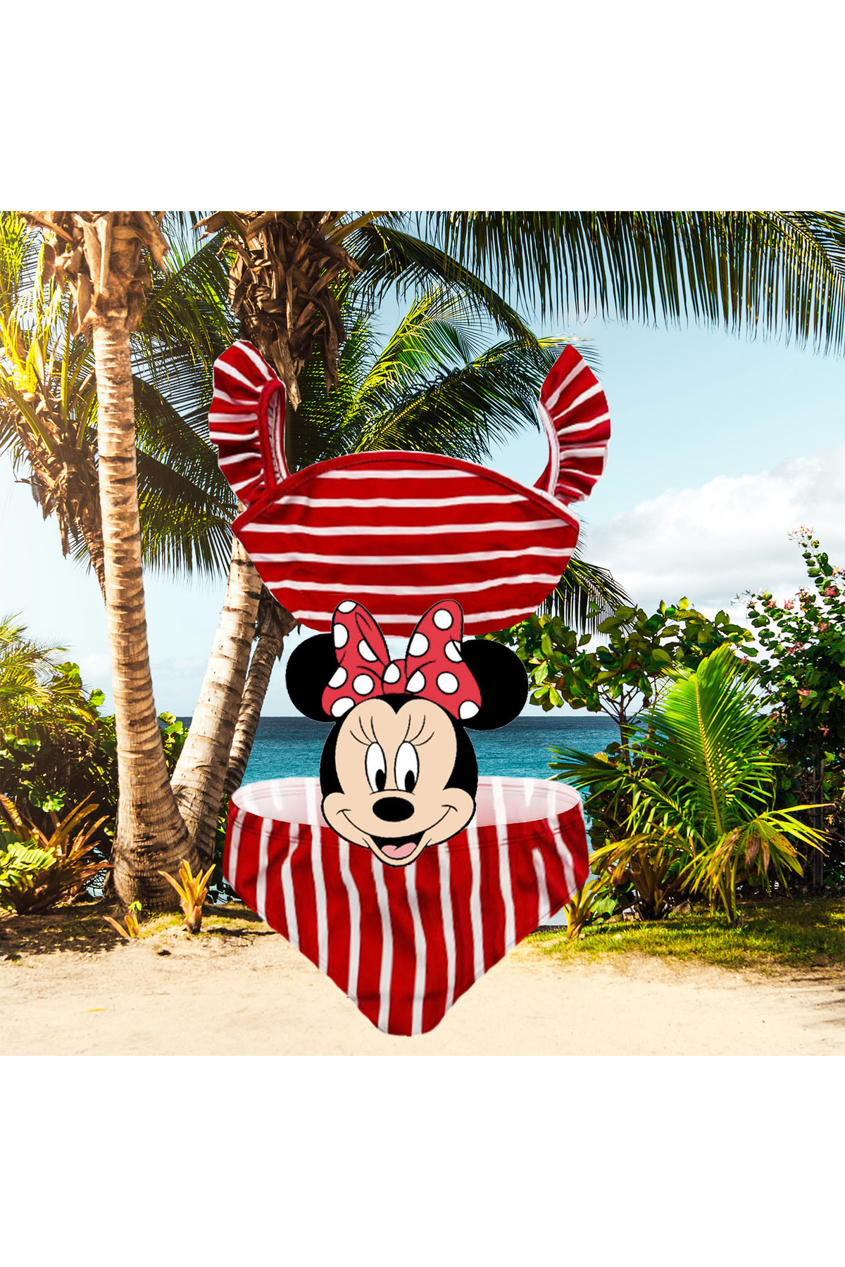 MODERN ASIR Kız Çocuk Deniz Havuz Plaj Mayo bikini Puantiye Minnie ...