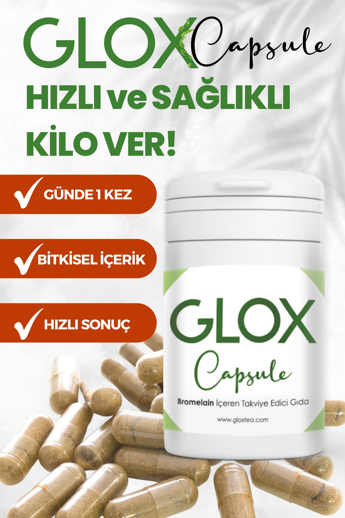 Glox Tea Glox Kapsül Bromelain Ekstraktı Ile Güçlendirilmiş Hızlı Detox ...