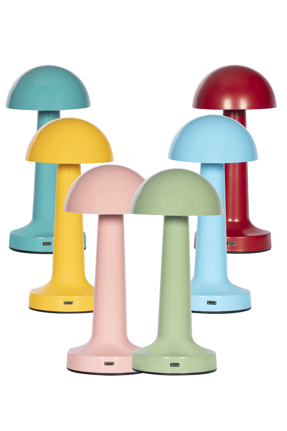 LAMBAM Porcıno Dokunmatik 3 Renkli Dimli Şarjlı Mantar Masa Lambası ...