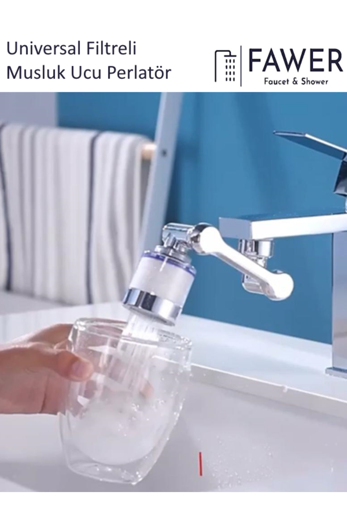 FAWER Faucet & Shower Fawer Arıtmalı 1080 Derece Dönebilen Evrensel ...