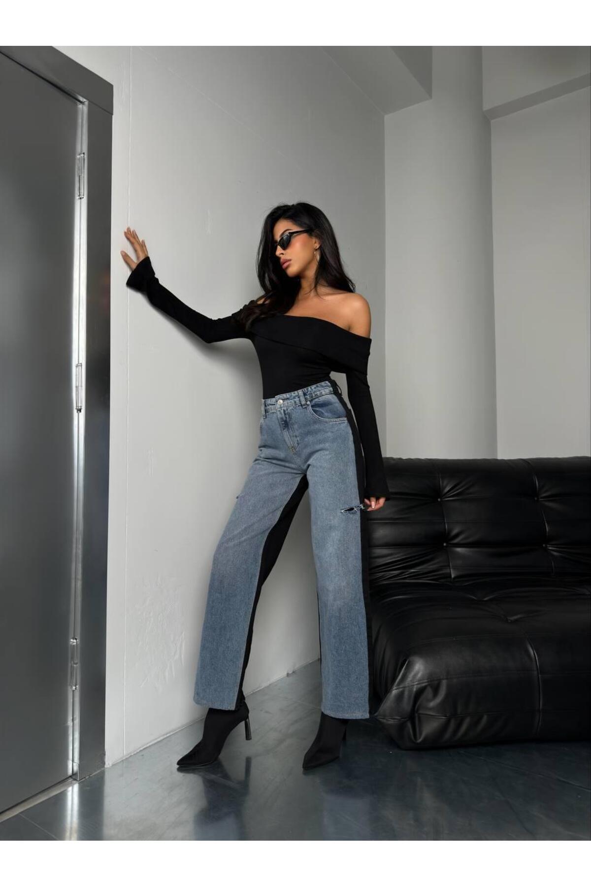 DESS DESIGN LAZER KESİM ÇİFT RENKLİ JEAN Fiyatı, Yorumları - Trendyol