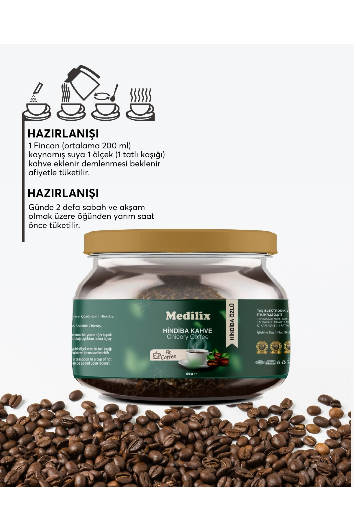 Medilix Hindiba Kahvesi Detox Kahve Form Kahve Net 150 Gr (60 ...