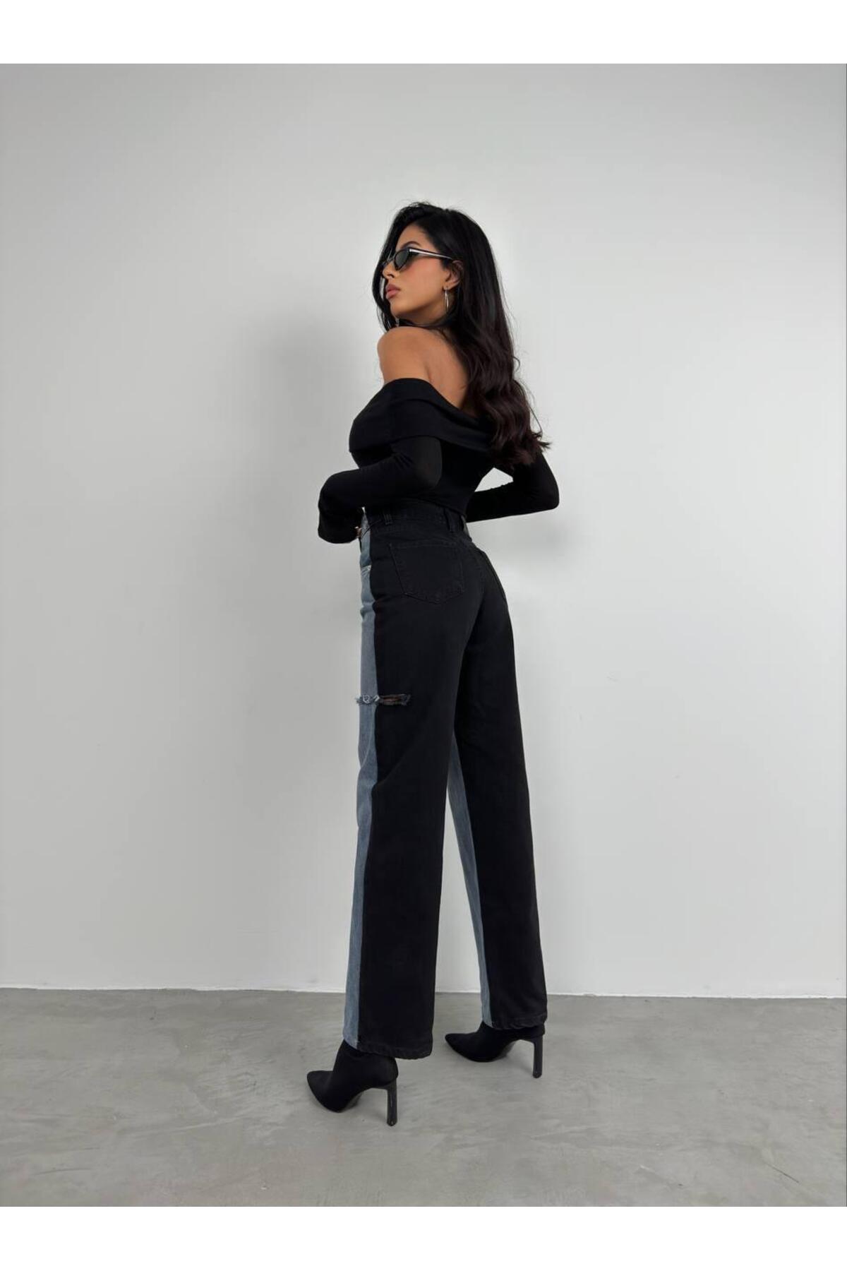 DESS DESIGN LAZER KESİM ÇİFT RENKLİ JEAN Fiyatı, Yorumları - Trendyol