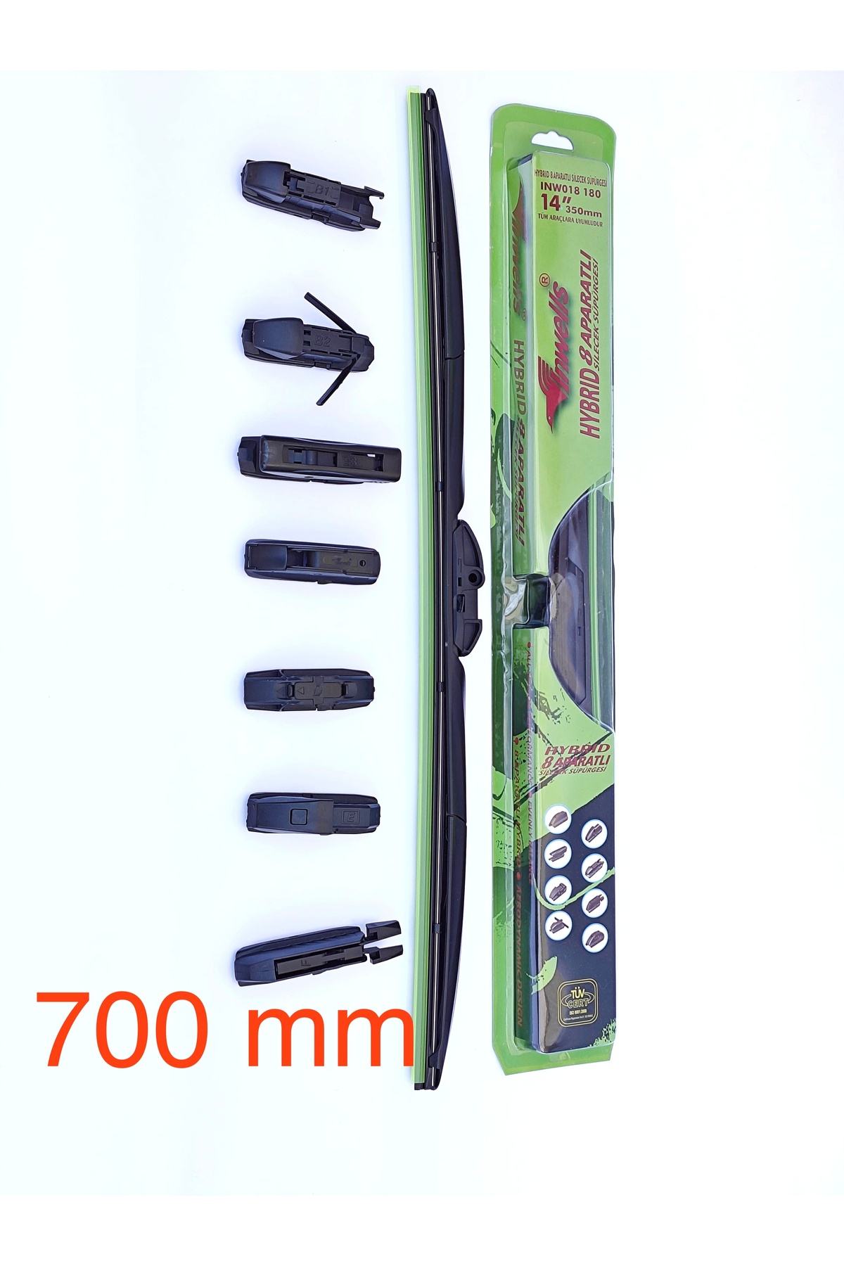 Inwells İnwells 8 Aparatlı Yeni Hybrid Silecek 700 mm Her araca uyum ...