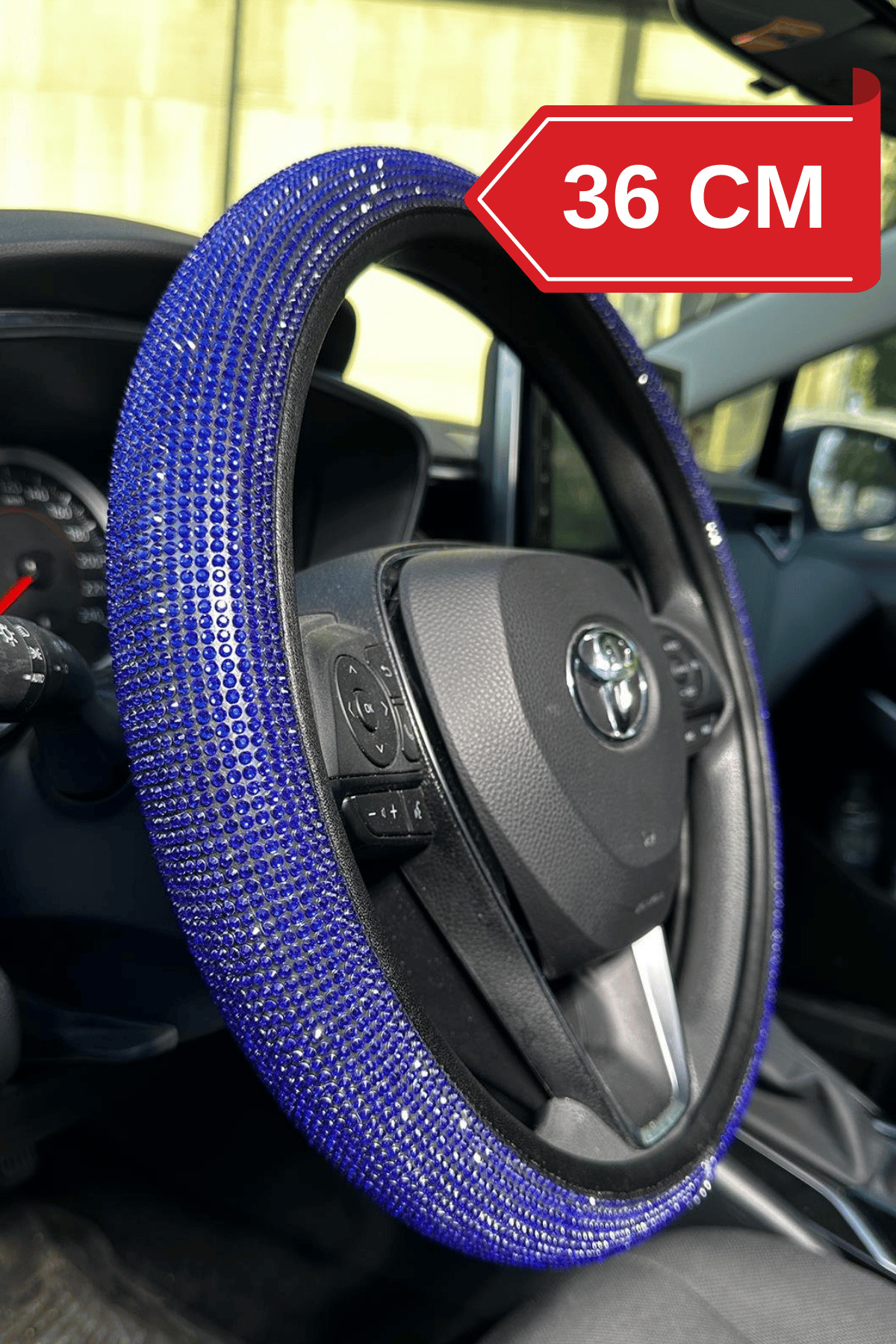 TASARIM ARABAM ATİKE ELİF AKIN 36 Cm Mavi Full Pırlanta Direksiyon ...