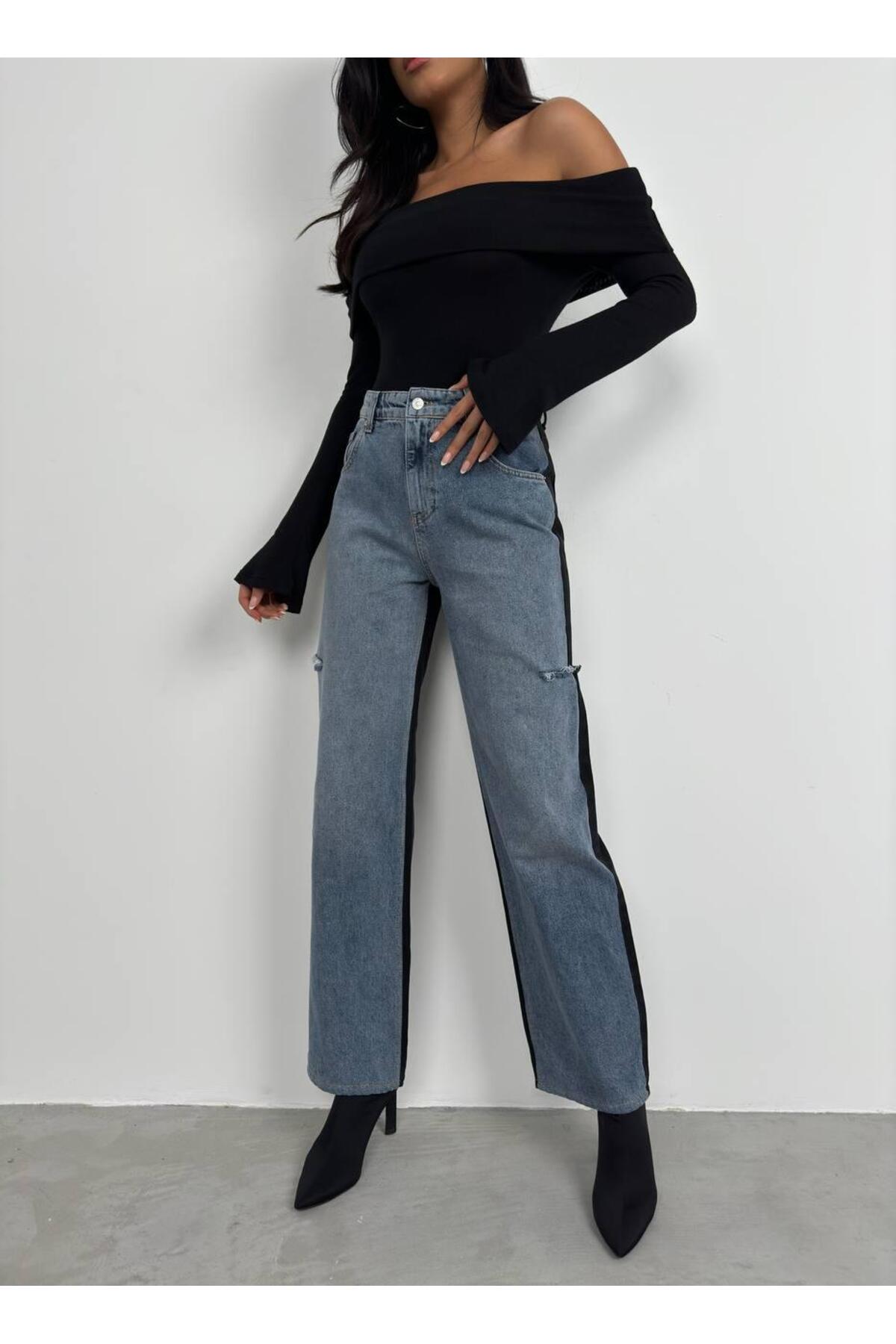 DESS DESIGN LAZER KESİM ÇİFT RENKLİ JEAN Fiyatı, Yorumları - Trendyol