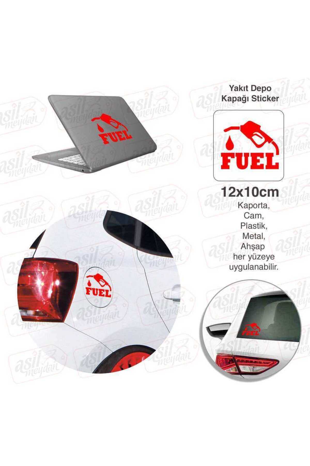 Genel Markalar Fuel Yazılı Yakıt Depo Kapağı Kırmızı Kapak Sticker ...