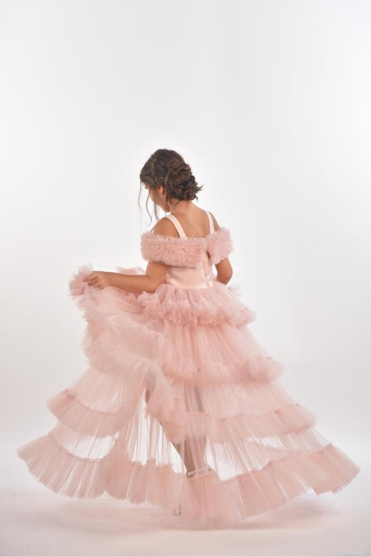 Sirius Kids toka detaylı simli pudra mezuniyet elbise - Fiyatı, Yorumları