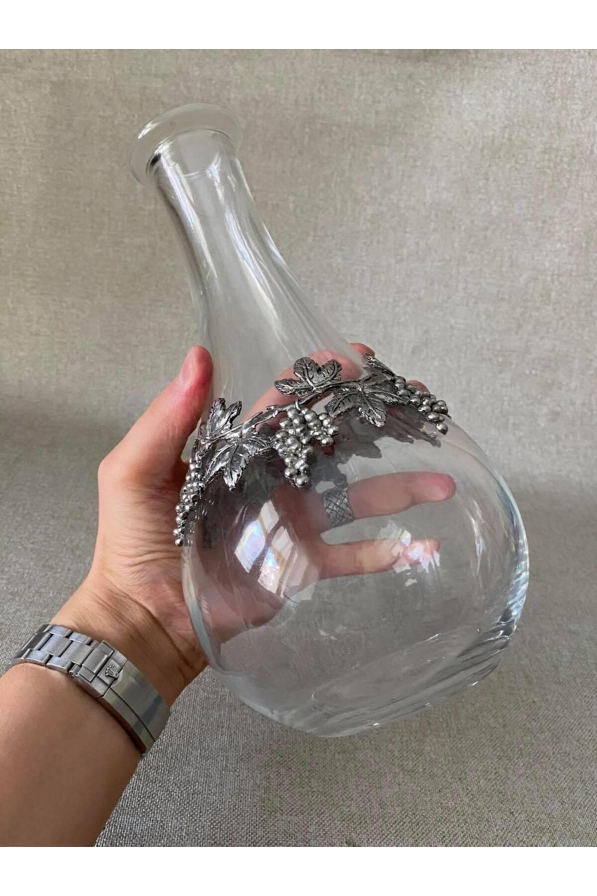 Hasyılmaz Gümüş Üzüm Salkım Detaylı Antika I?talyan Cam Vazo 25cm ...