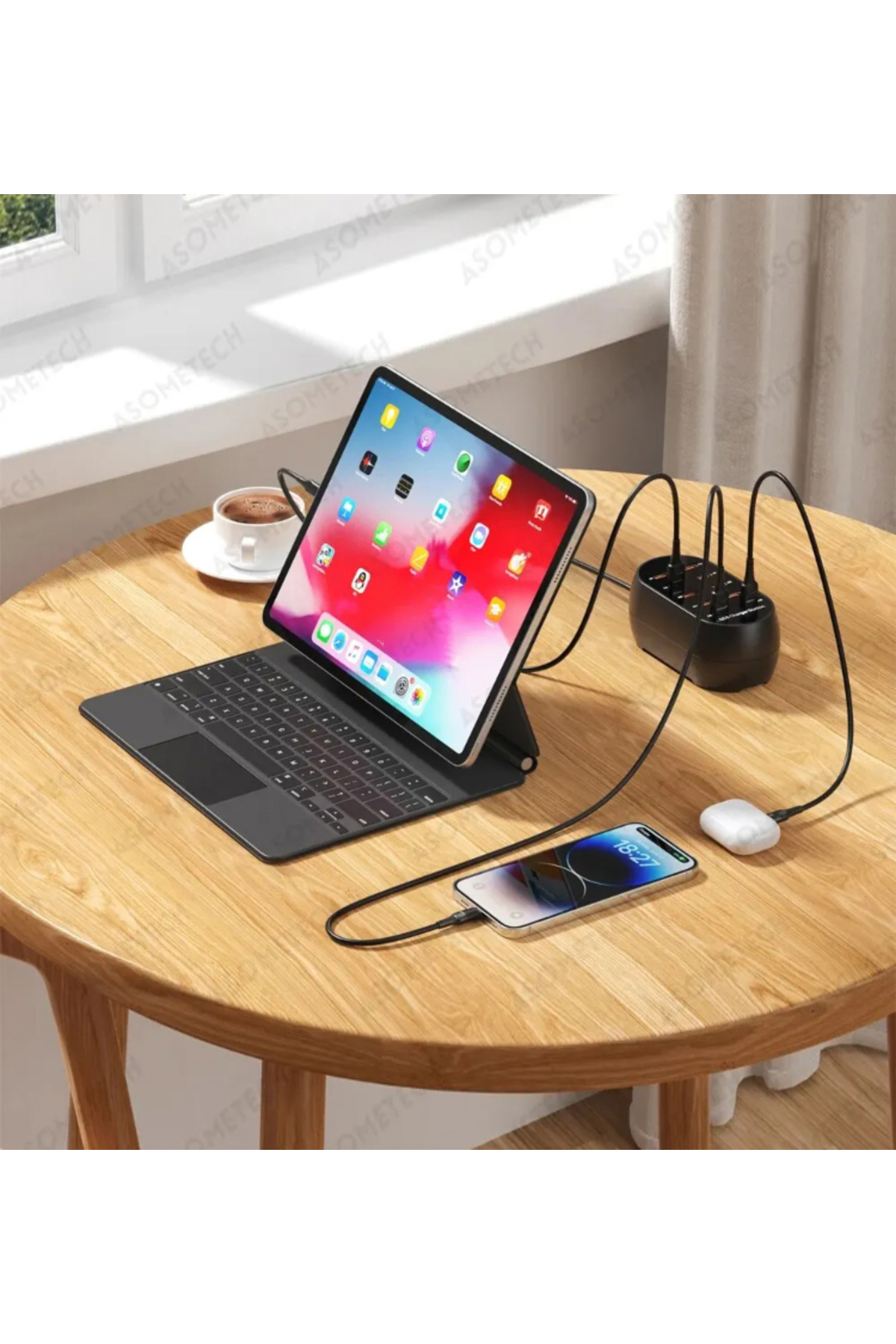 Coverzone 10'lu Taşınabilir USB Port Çoklu USB Ergonomik Akıllı Hızlı ...