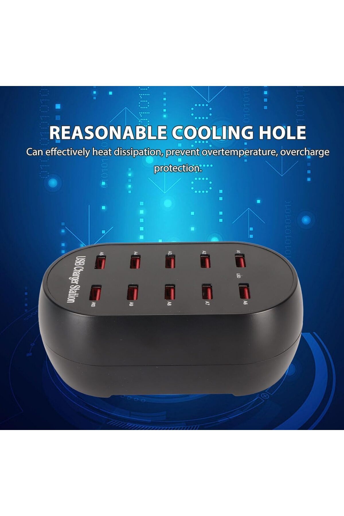 Coverzone 10'lu Taşınabilir USB Port Çoklu USB Ergonomik Akıllı Hızlı ...