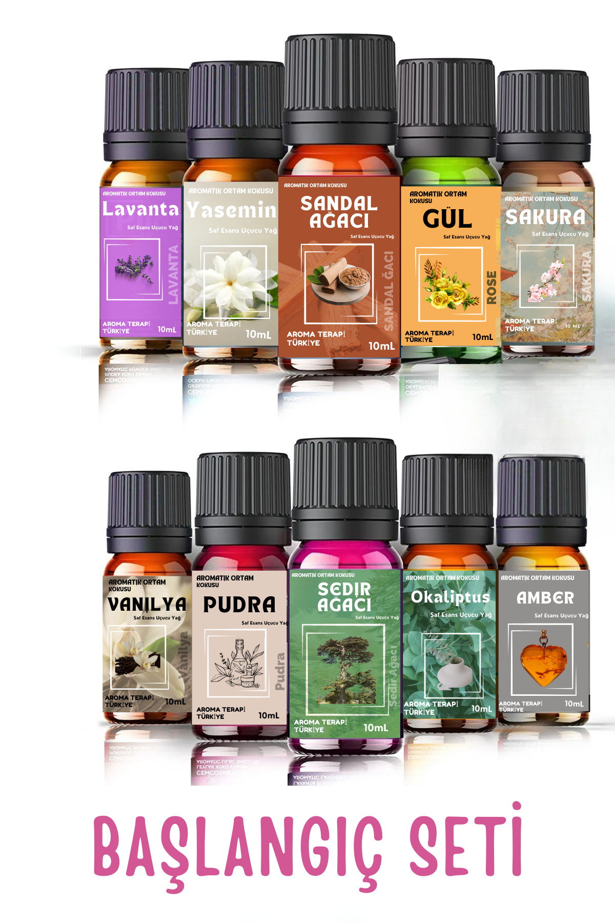 Aroma Terapi Lab Başlangıç Seti 10 Adet - Saf Esansiyel Yağ - Oda Ve ...