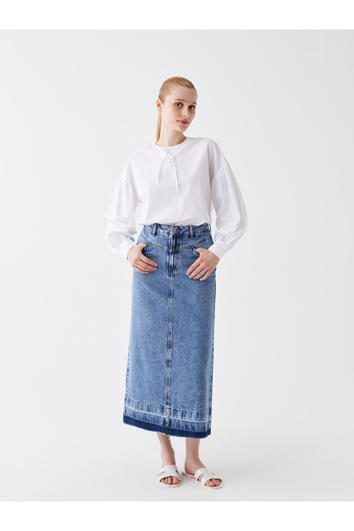 LC Waikiki Standart Fit Kadın Jean Etek Fiyatı, Yorumları - Trendyol