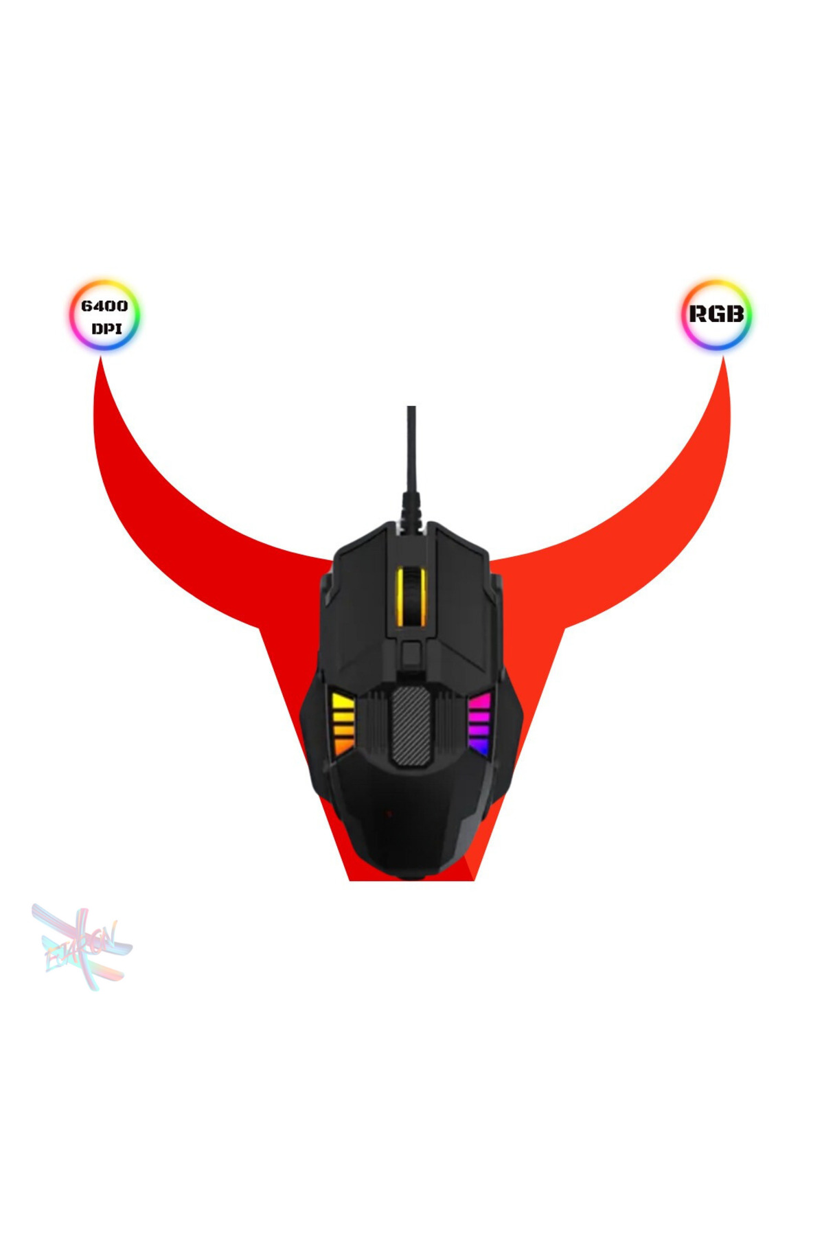 HEJARON LOBO Kablolu Rgb Mouse Drag Click 6400 Dpi Gaming Mouse Oyuncu ...