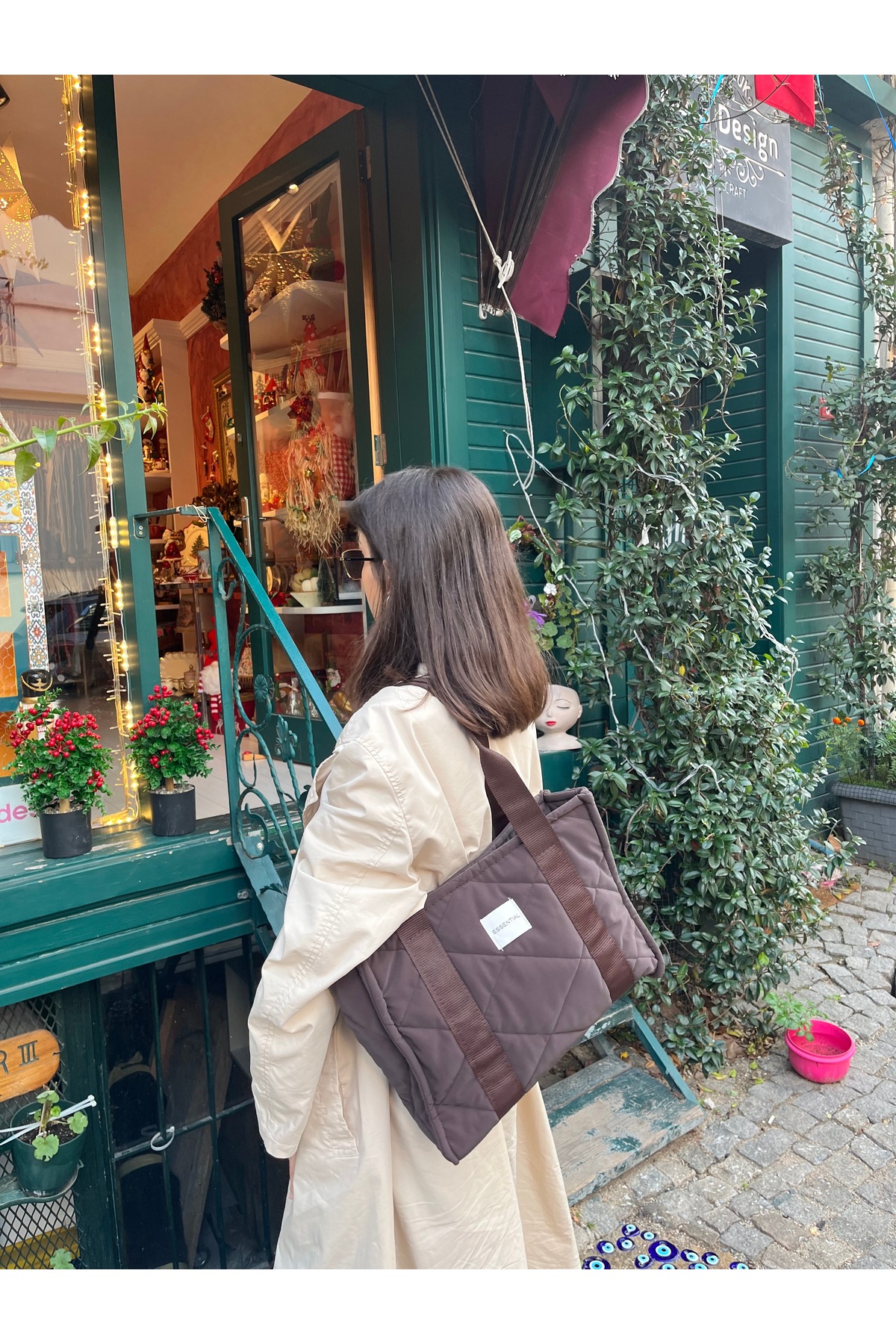 HYBEEL Kahverengi Kapitone Spor Çanta, Puffer Çanta, Üniversite ve Ofis ...