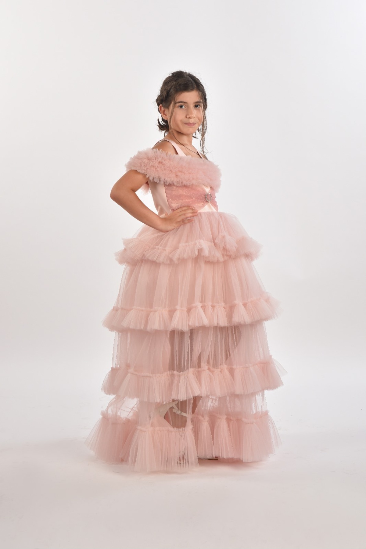 Sirius Kids toka detaylı simli pudra mezuniyet elbise - Fiyatı, Yorumları