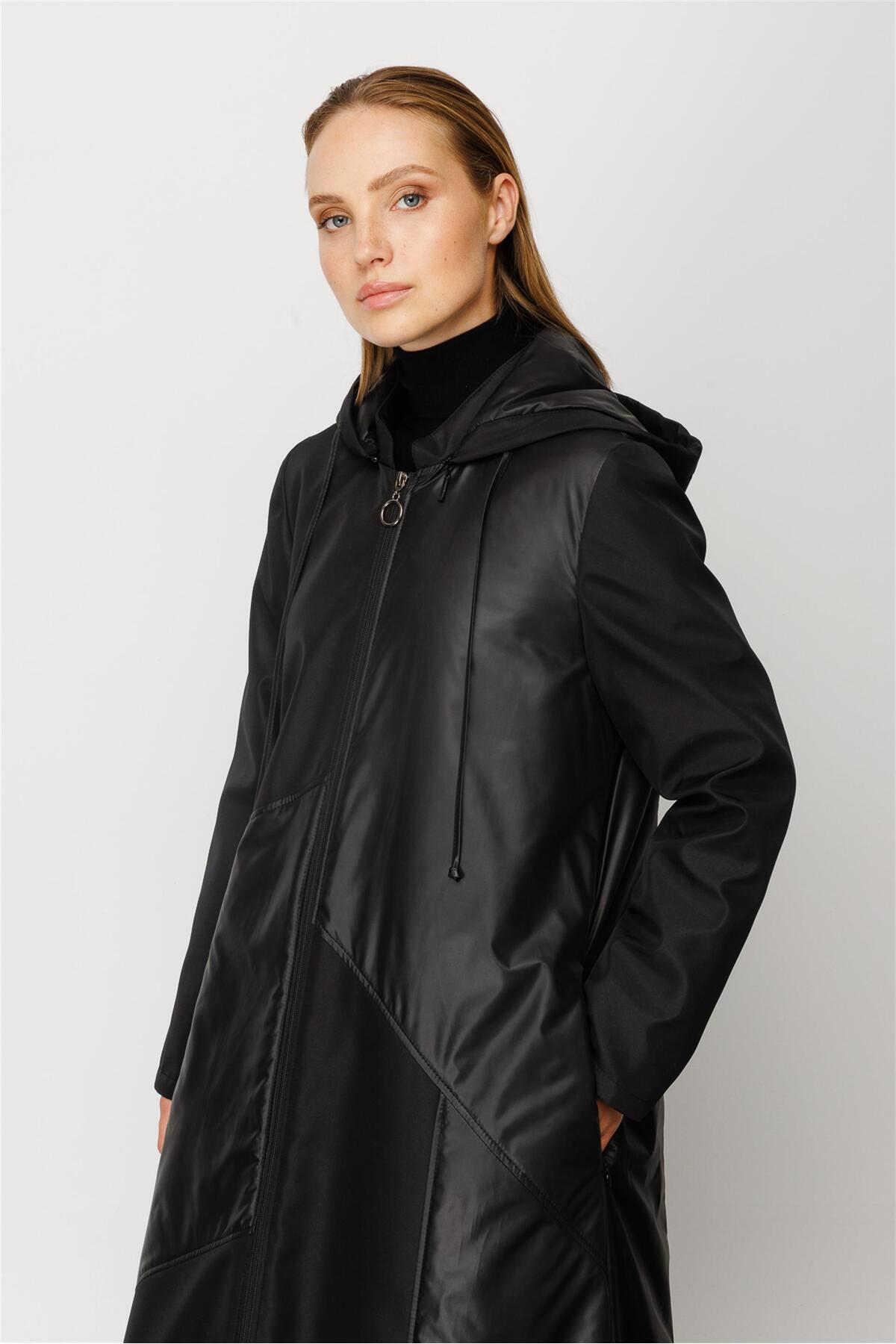 Micca Perche Garni Detaylı Tam Dolgu Kapitone Spor Kaban Manto-Siyah ...