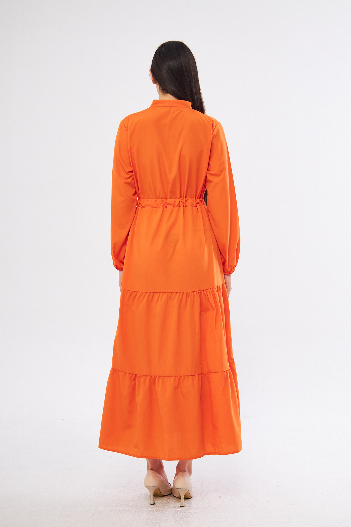 brako tekstil Kadın Önden Düğmeli Hakim Yaka Katlı Elbise Fiyatı, Yorumları - Trendyol