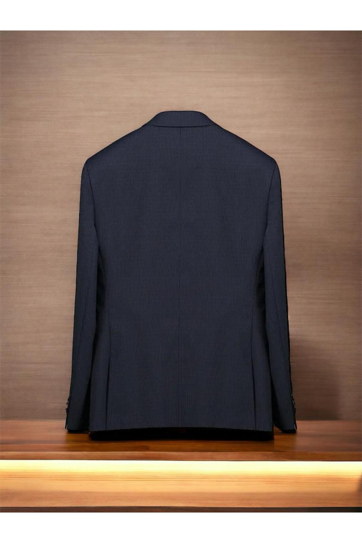 Sarar İnterview Sarar Zeus Mono Yaka Slim Fit Lacivert Yün Takım Elbise ...