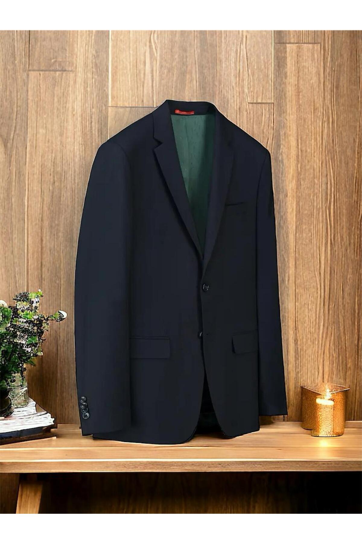 Sarar İnterview Sarar Zeus Mono Yaka Dokulu Kumaş Slim Fit Lacivert ...