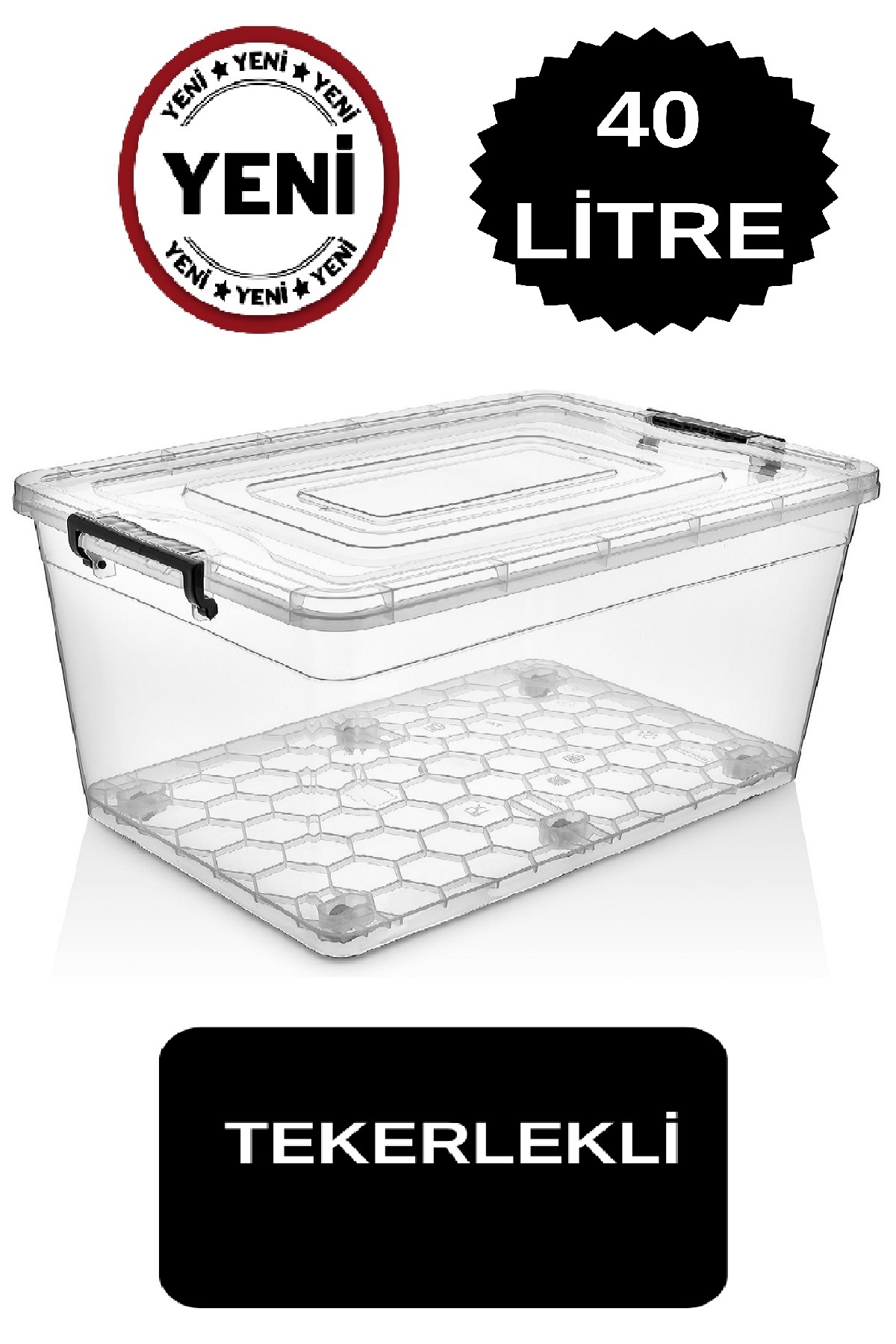 DEEMBRO 40 lt tekerlekli saklama kutusu 40 lt tekerlekli saklama kabı büyük Depolama Kutusu ...