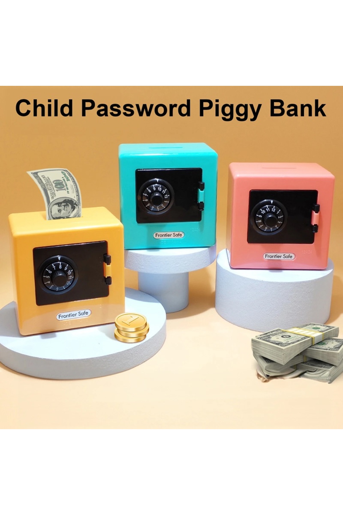 La Vie Design Yeşil Retro Atm Safe Box Dönen Şifreli Mini Banka Para ...