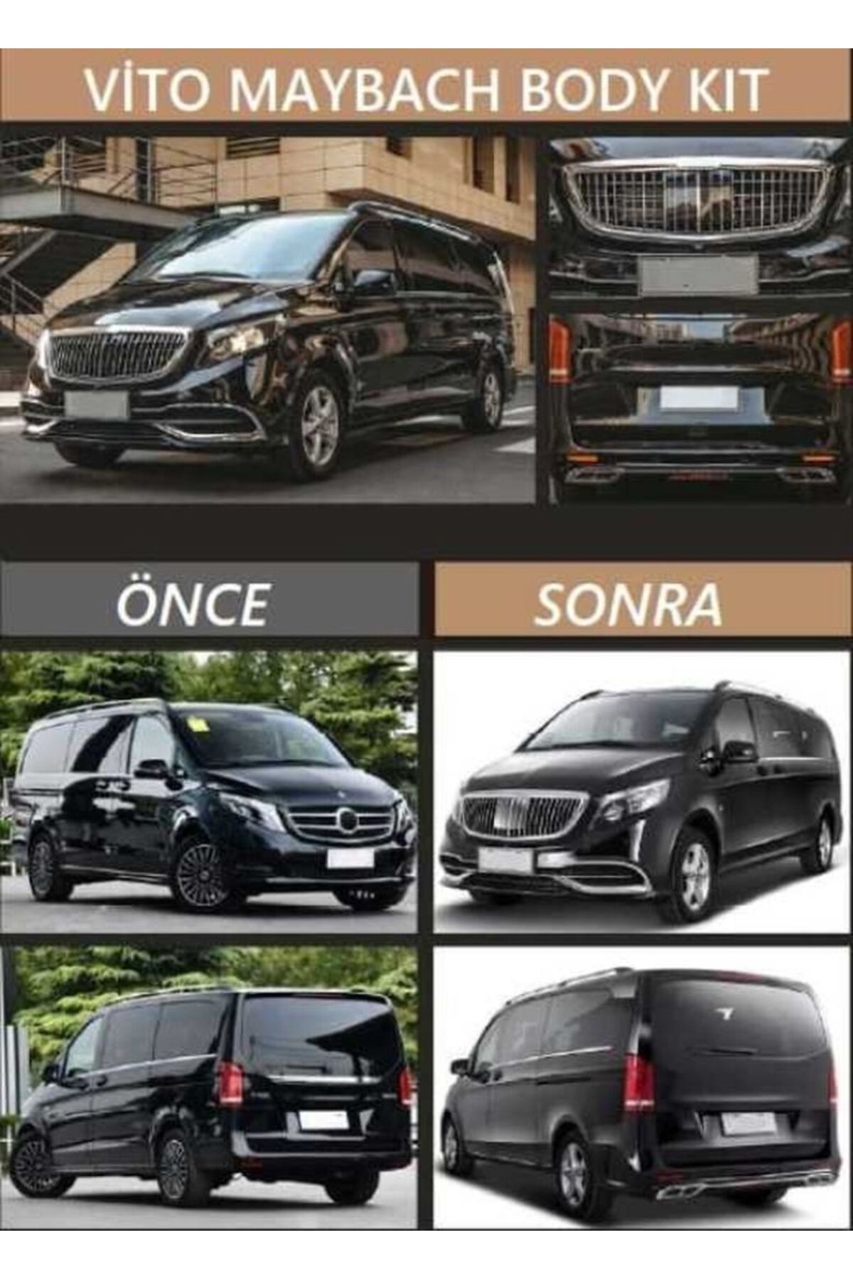 autogp Mercedes vito w447 maybach body kit tampon seti 2016+ Fiyatı ...