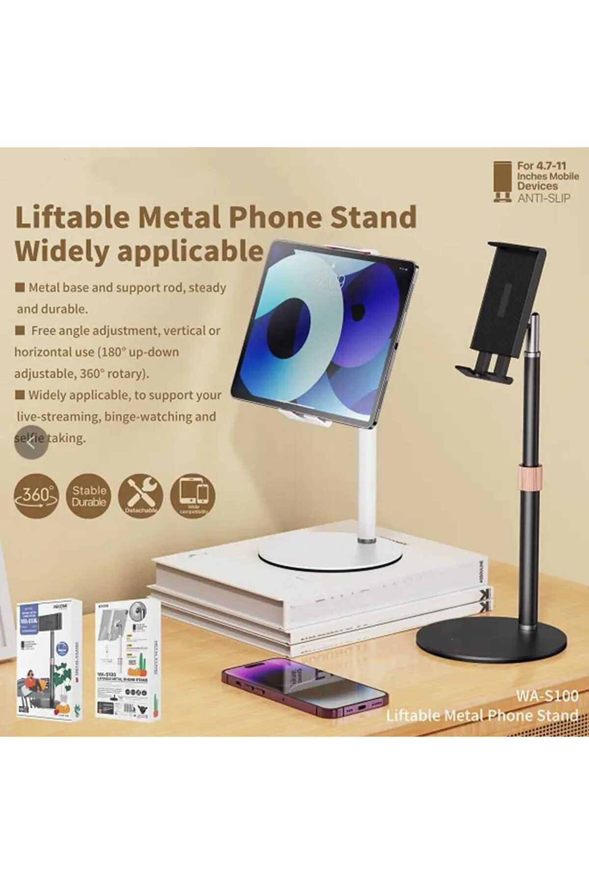 Asfal Metal, Yükseklik ve Açı Ayarlı Masaüstü Telefon ve Tablet Tutucu ...